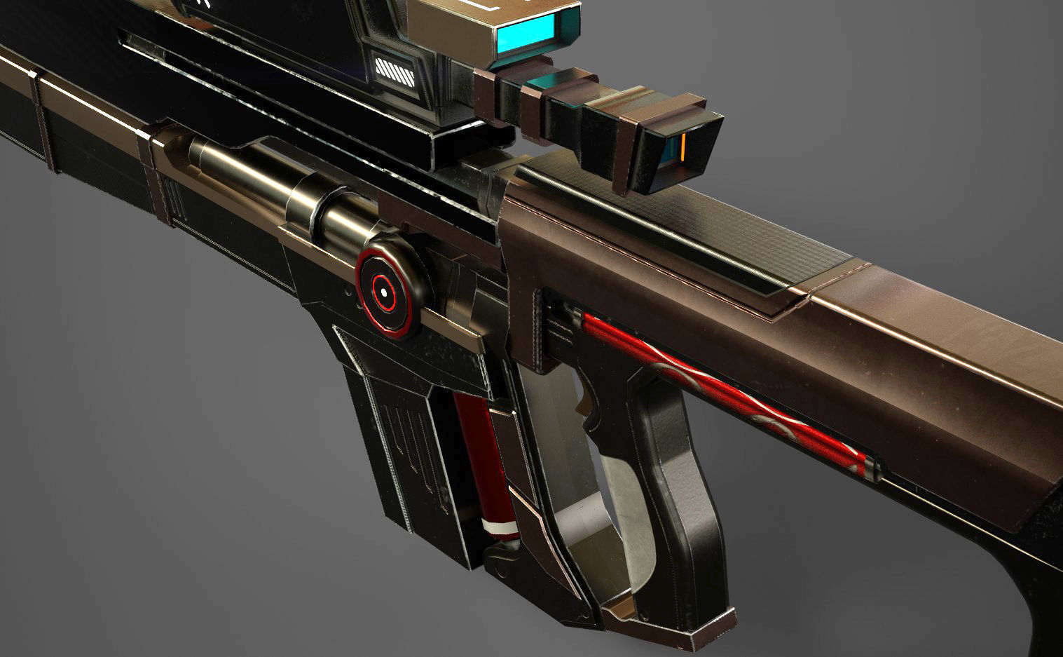 3D model Sci-Fi Weapon Game Assets Optimized Polygon VR / AR / low-poly ...