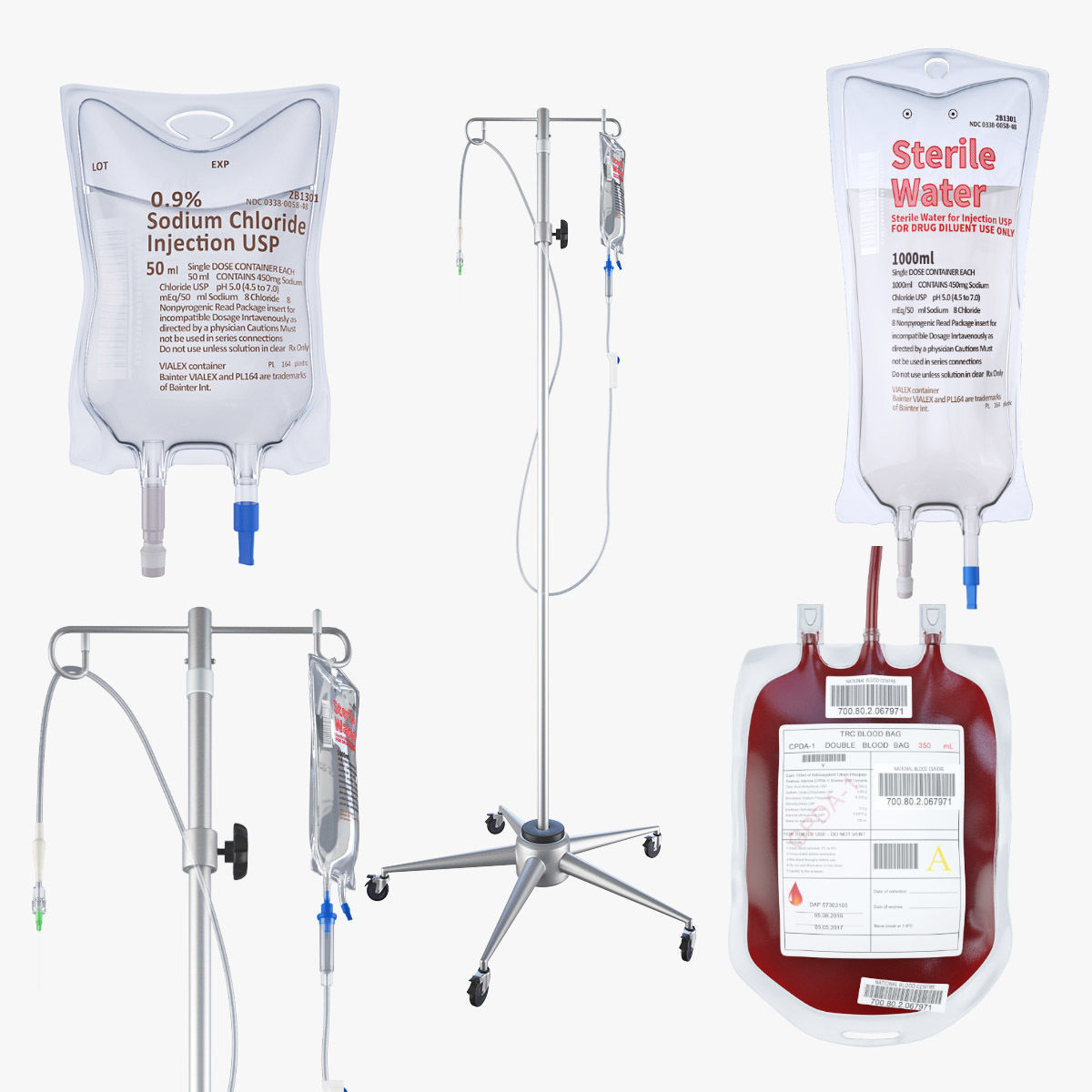 IV Bags Pack 3D model | CGTrader