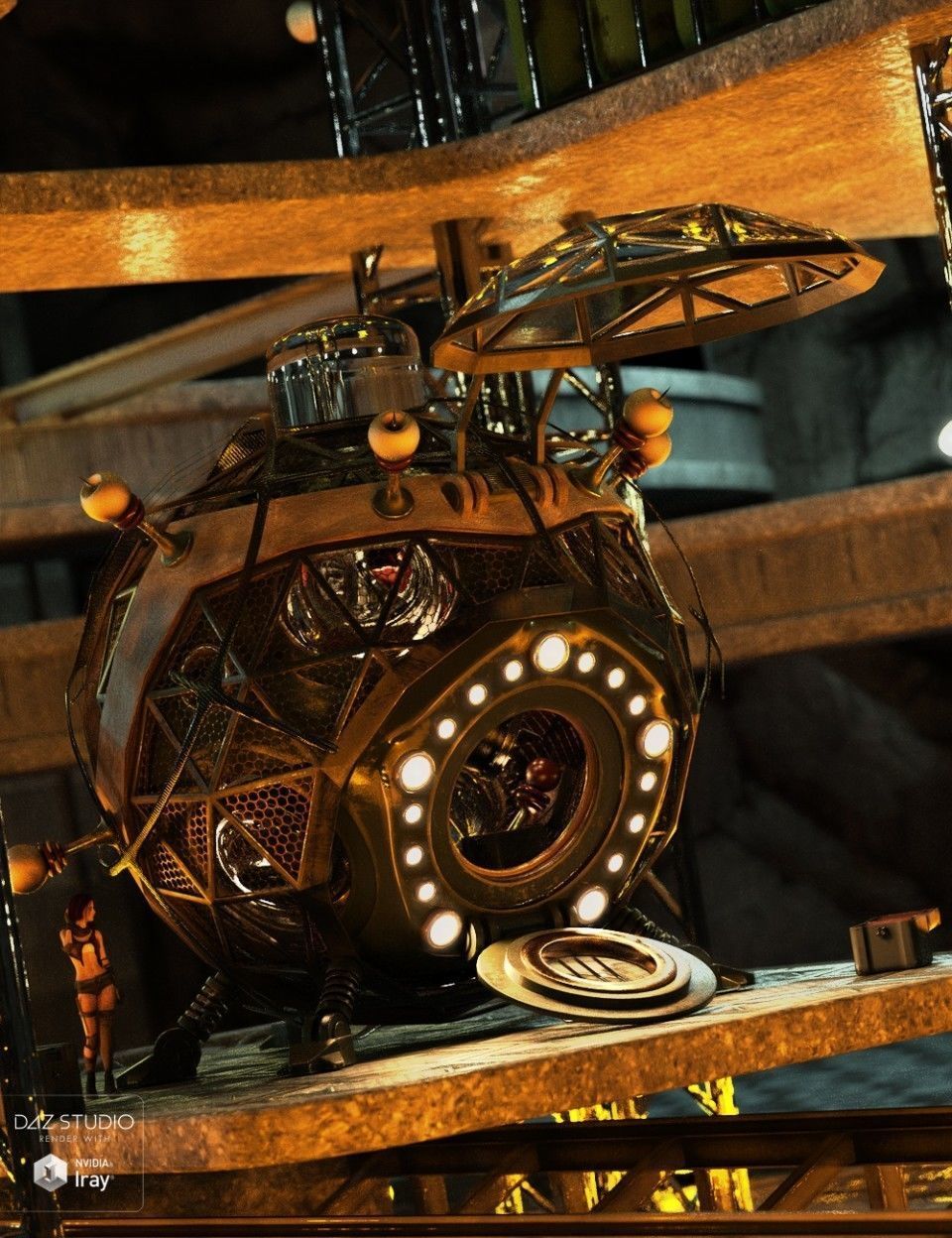 steampunk time machine 3D model | CGTrader