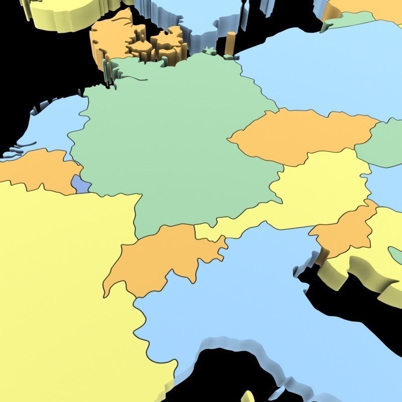 Map of Europe 3D model | CGTrader