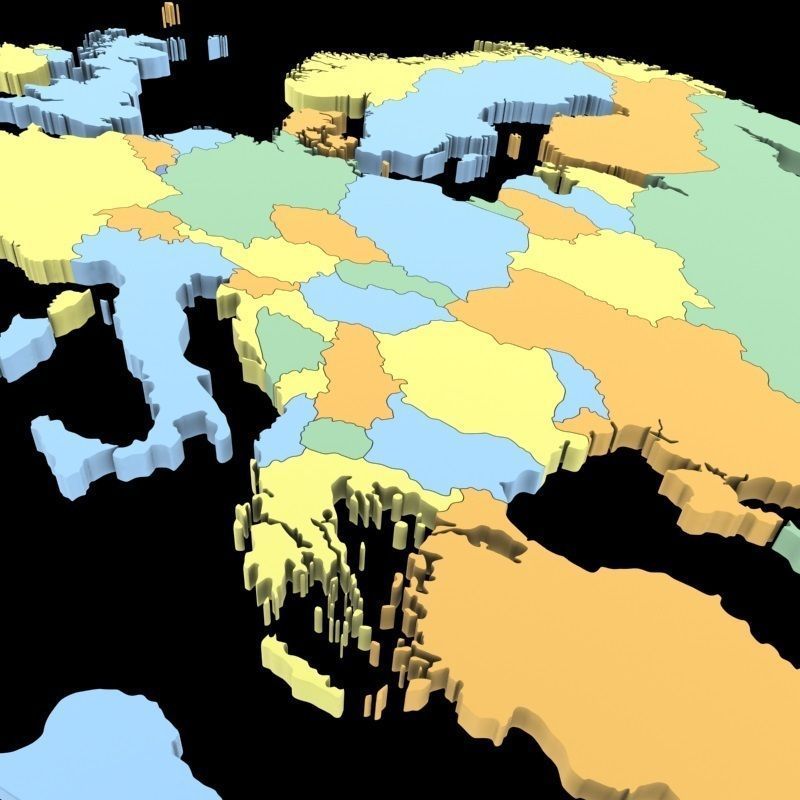 Map of Europe 3D model | CGTrader