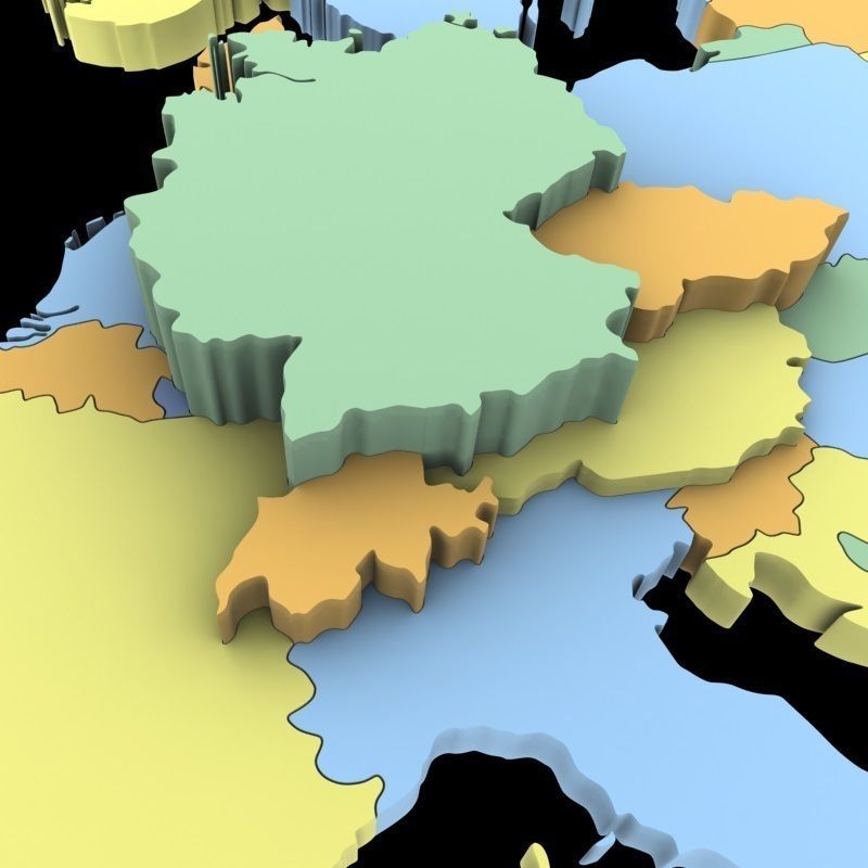 Map of Europe 3D model | CGTrader
