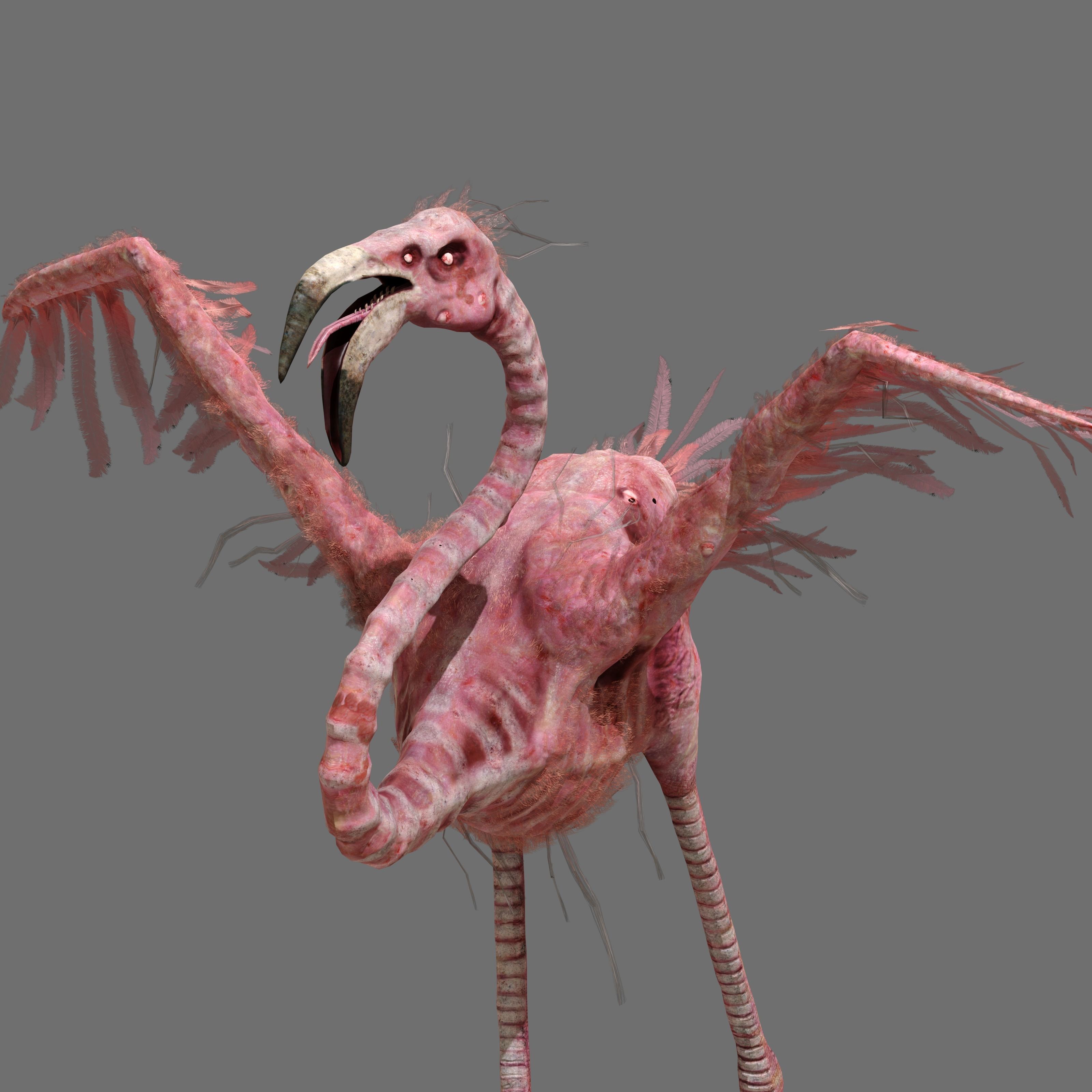 3D model Flamingo Monster VR / AR / low-poly rigged | CGTrader