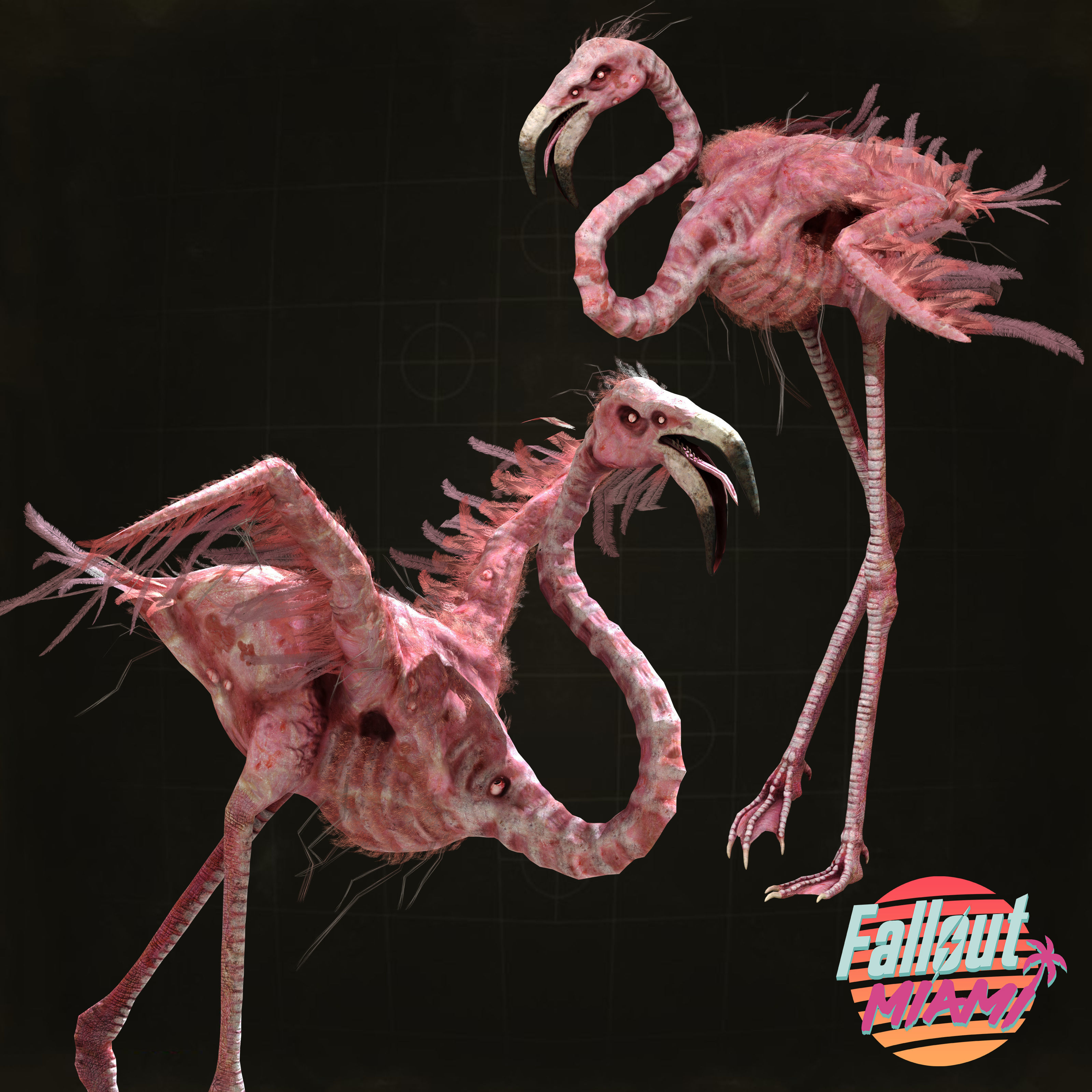 3D model Flamingo Monster VR / AR / low-poly rigged | CGTrader