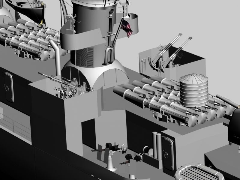 DD450 USS O Bannon - Fletcher class destroyer - WWII US Navy 3D model ...