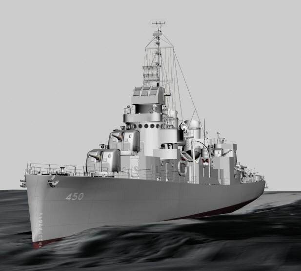 DD450 USS O Bannon - Fletcher class destroyer - WWII US Navy 3D model ...