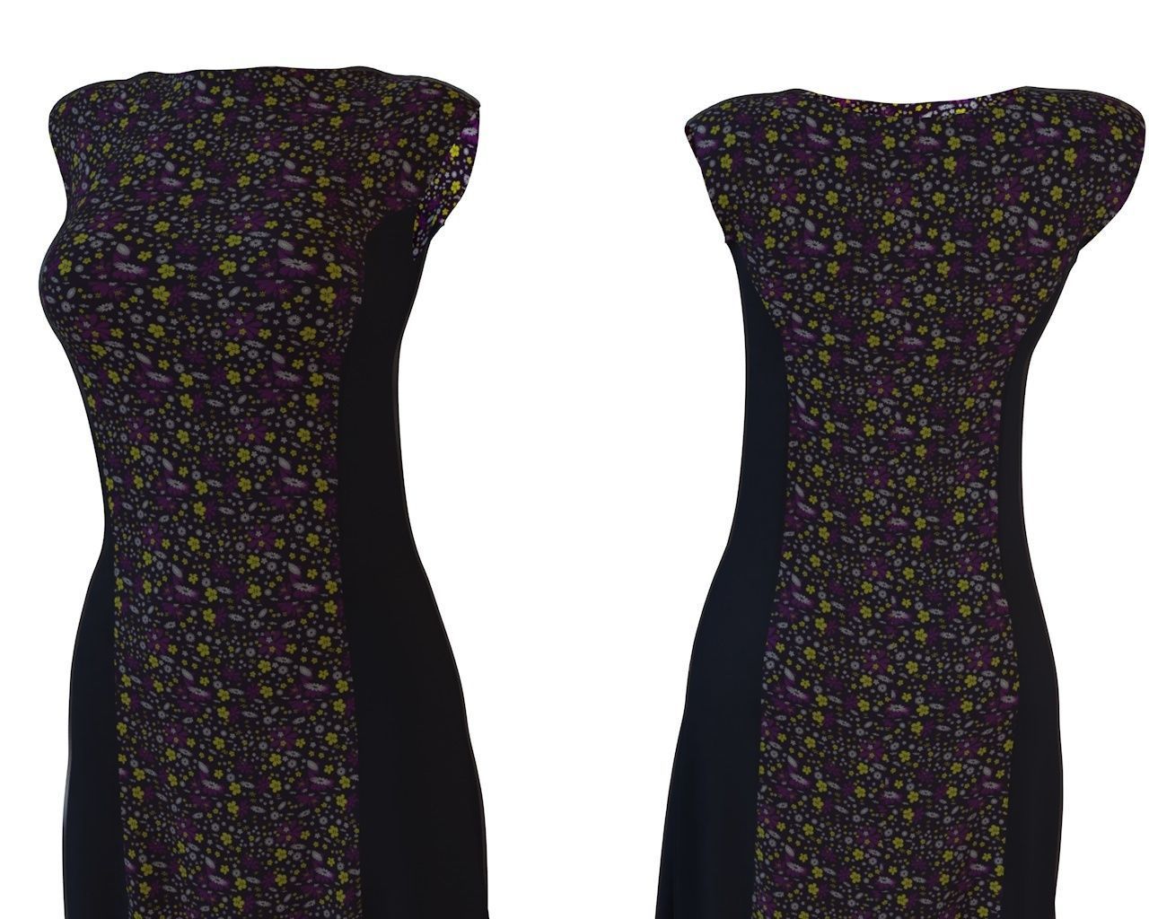 Stylish Designer Women Princess Panel Dress 3D model 3D model | CGTrader