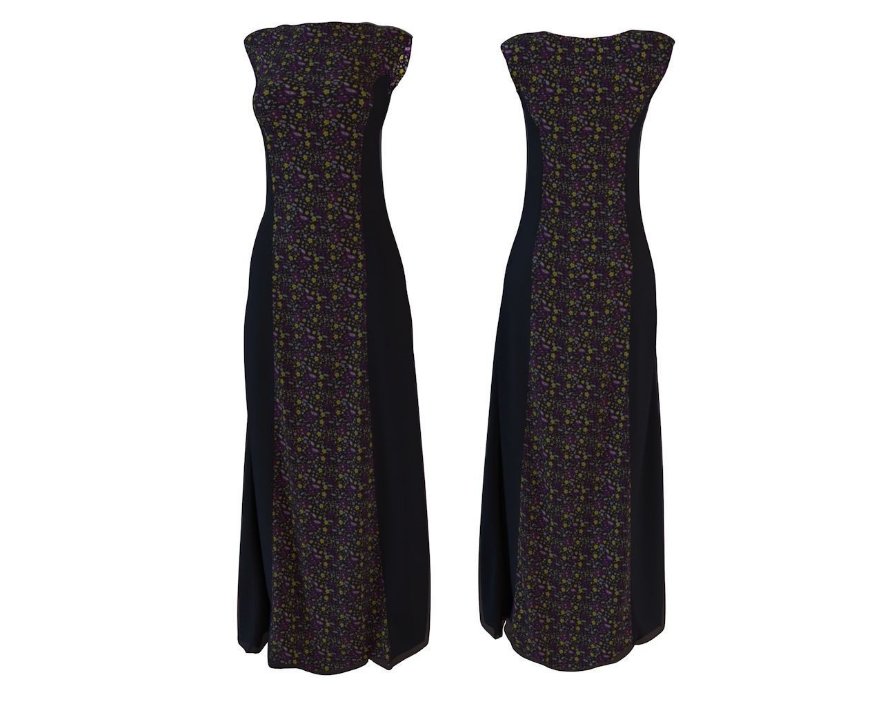 Stylish Designer Women Princess Panel Dress 3D model 3D model | CGTrader