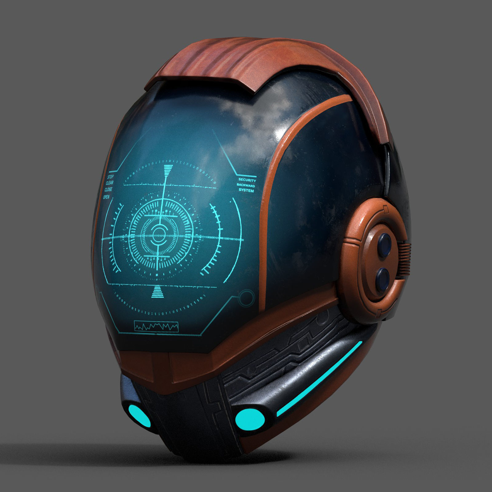 3D model Helmet scifi fantasy pilot cyborg robot military combat ...