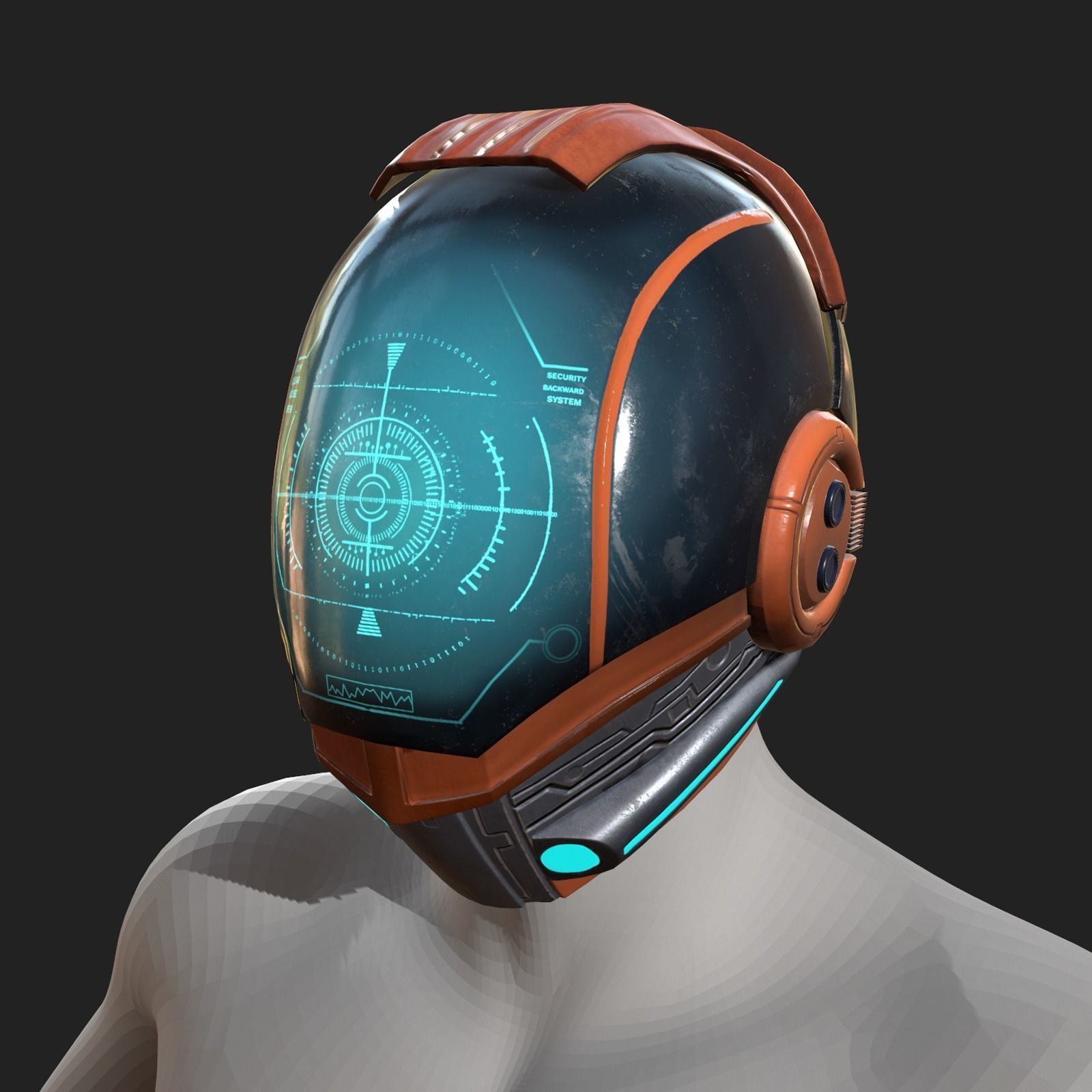 3D model Helmet scifi fantasy pilot cyborg robot military combat ...