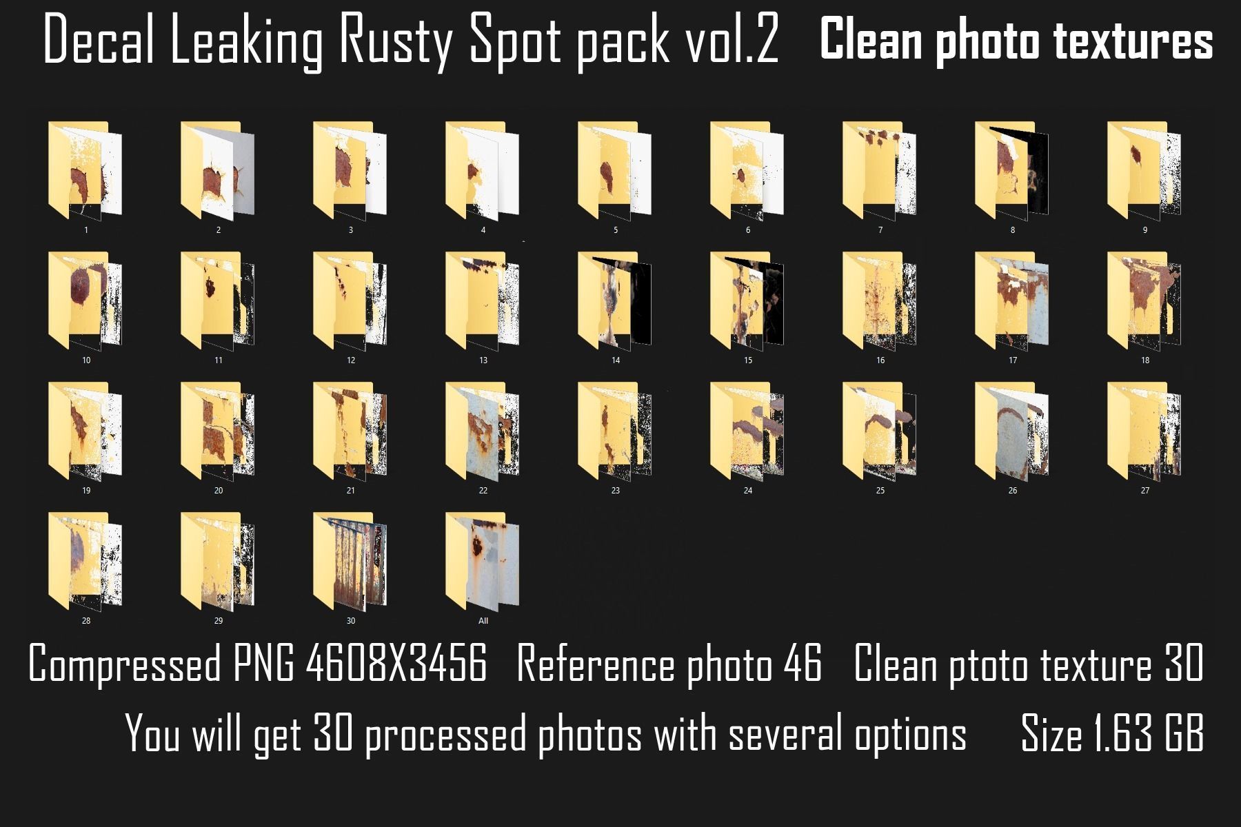 Decal Leaking Rusty Spot textures pack vol 2 Texture | CGTrader