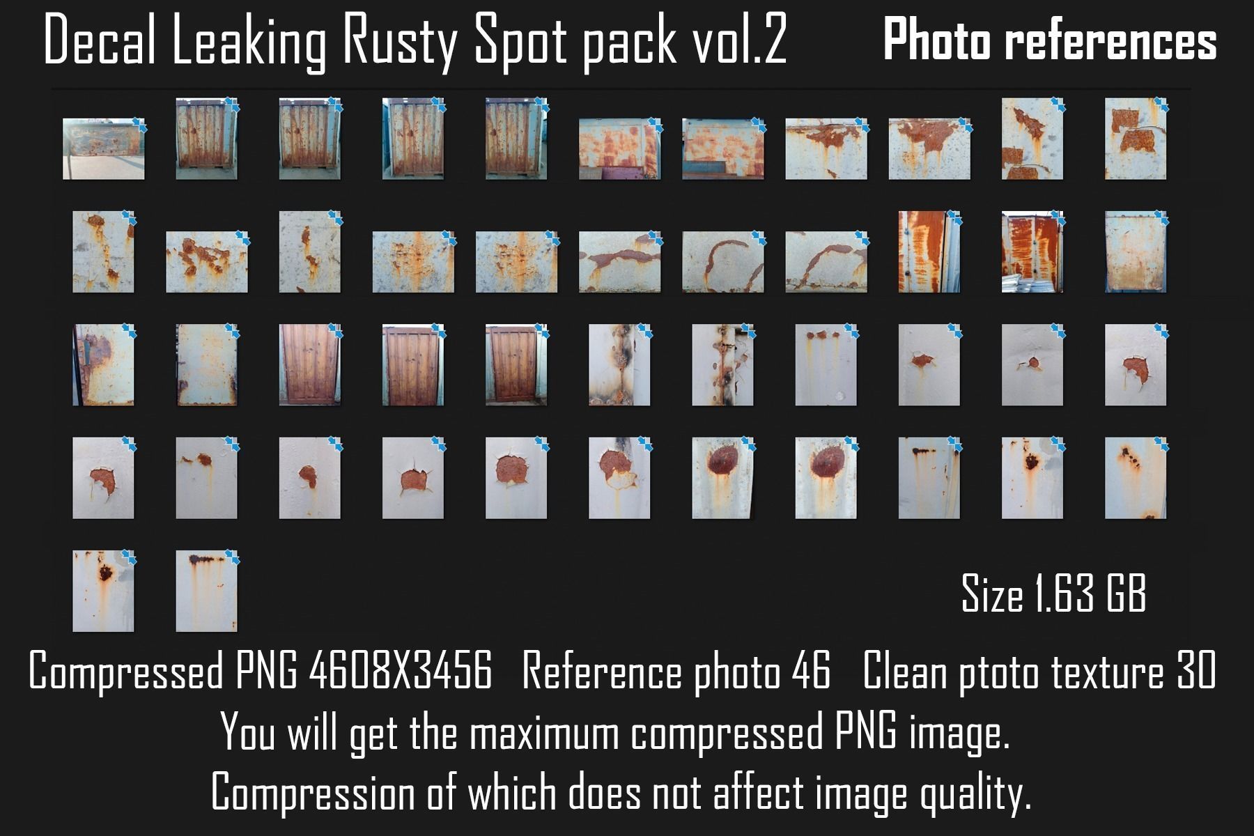 Decal Leaking Rusty Spot textures pack vol 2 Texture | CGTrader