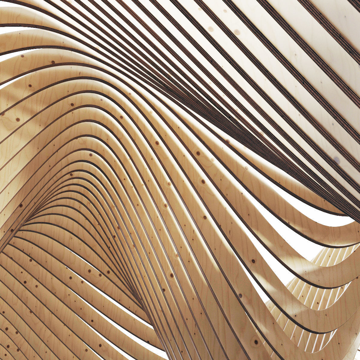 Parametric wood Hall ceiling 3D model | CGTrader