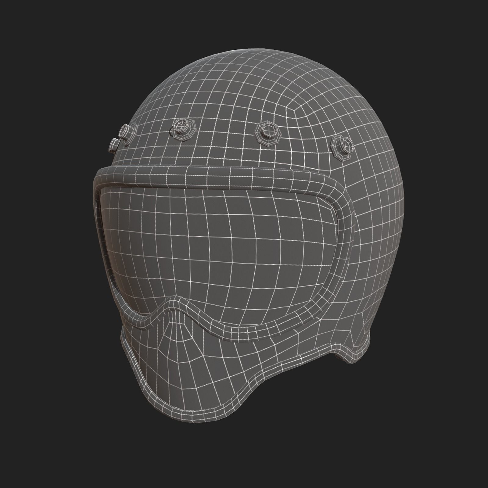 3D model Helmet scifi fantasy pilot military racer bike VR / AR / low ...