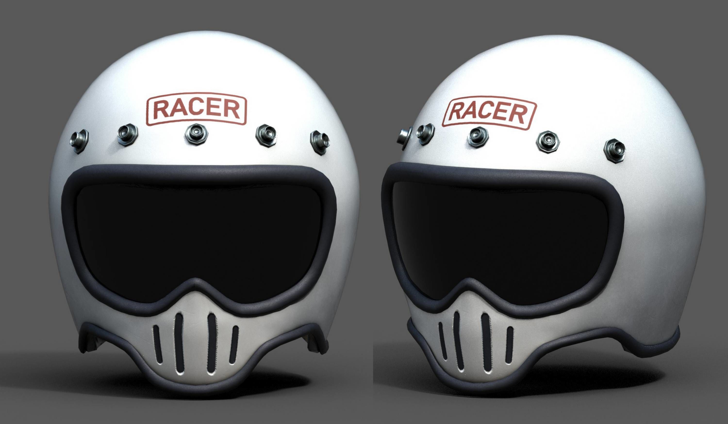 3D model Helmet scifi fantasy pilot military racer bike VR / AR / low ...