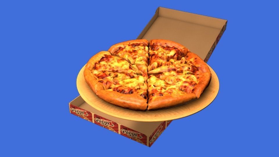 Animated Pizza With Fold able Box 3D model animated rigged | CGTrader