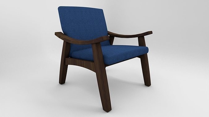 CHAIR with wooden frame and fabric 3D model | CGTrader