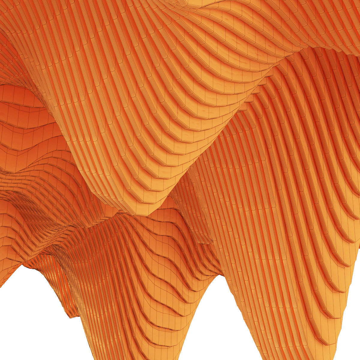 Parametric wood Hall ceiling n2 3D model | CGTrader