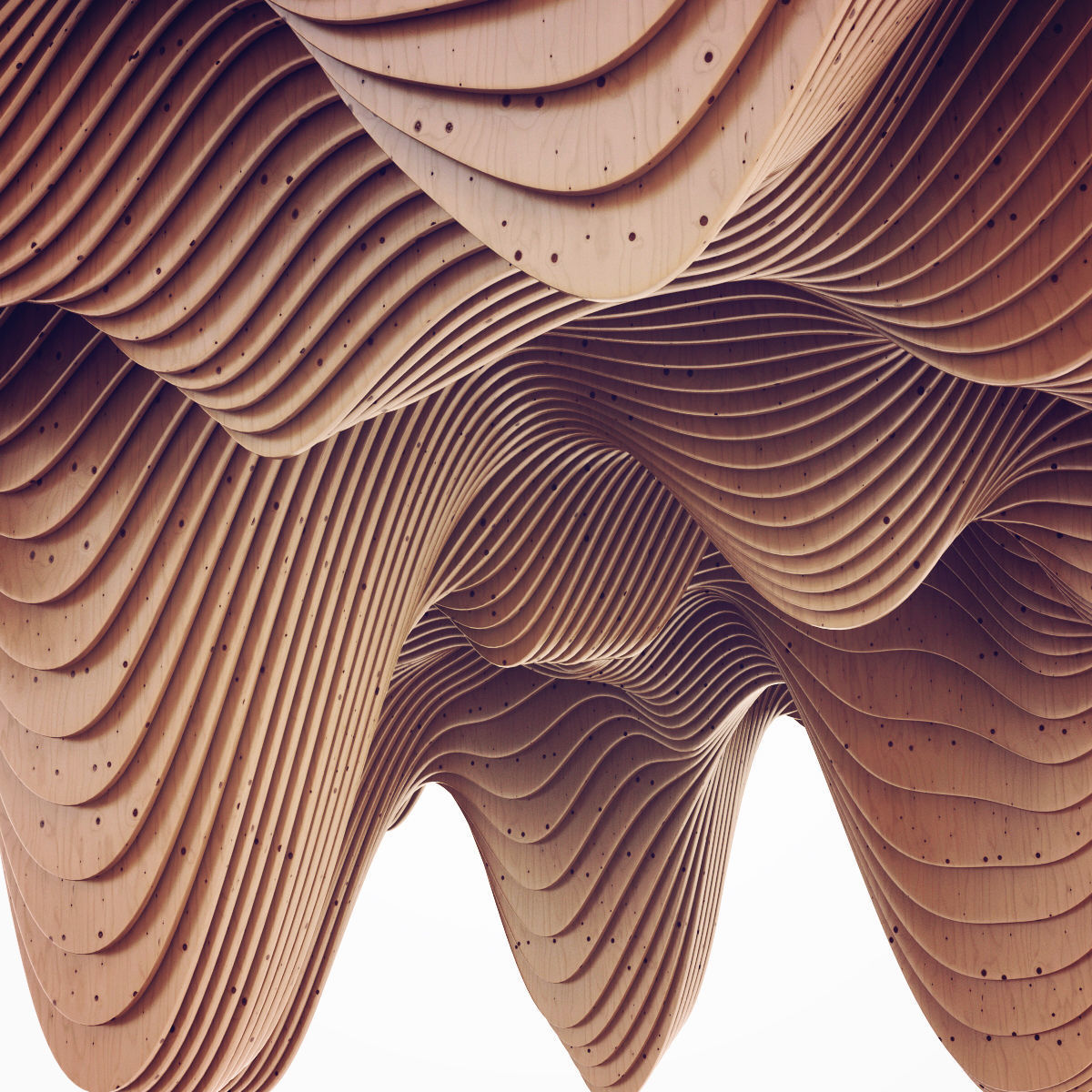 Parametric wood Hall ceiling n2 3D model | CGTrader