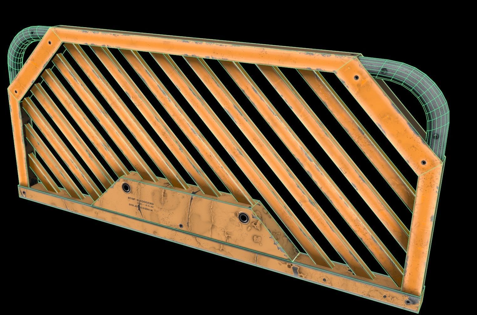 3D model Cyberpunk barrier Guard - sci fi - game ready VR / AR / low ...