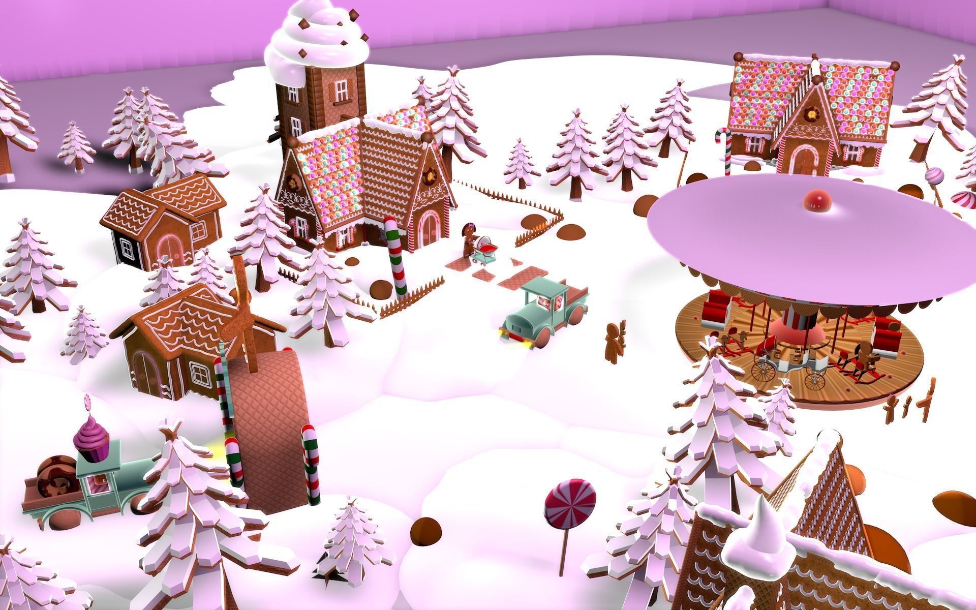 Gingerbread Village V2 3D model | CGTrader