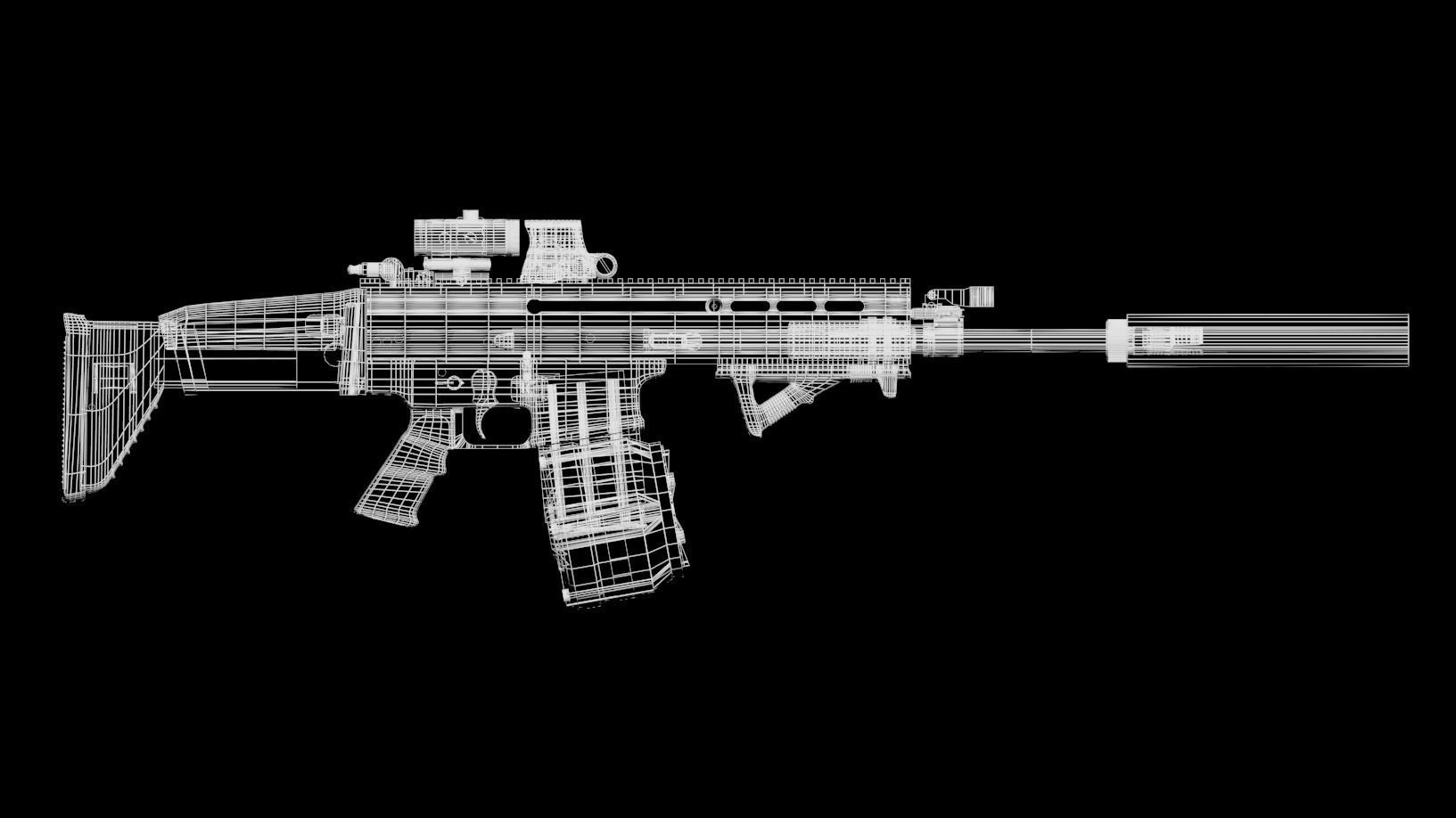 3D model FN SCAR - H - LMG - With Attachments - Highly Detailed - PBR ...