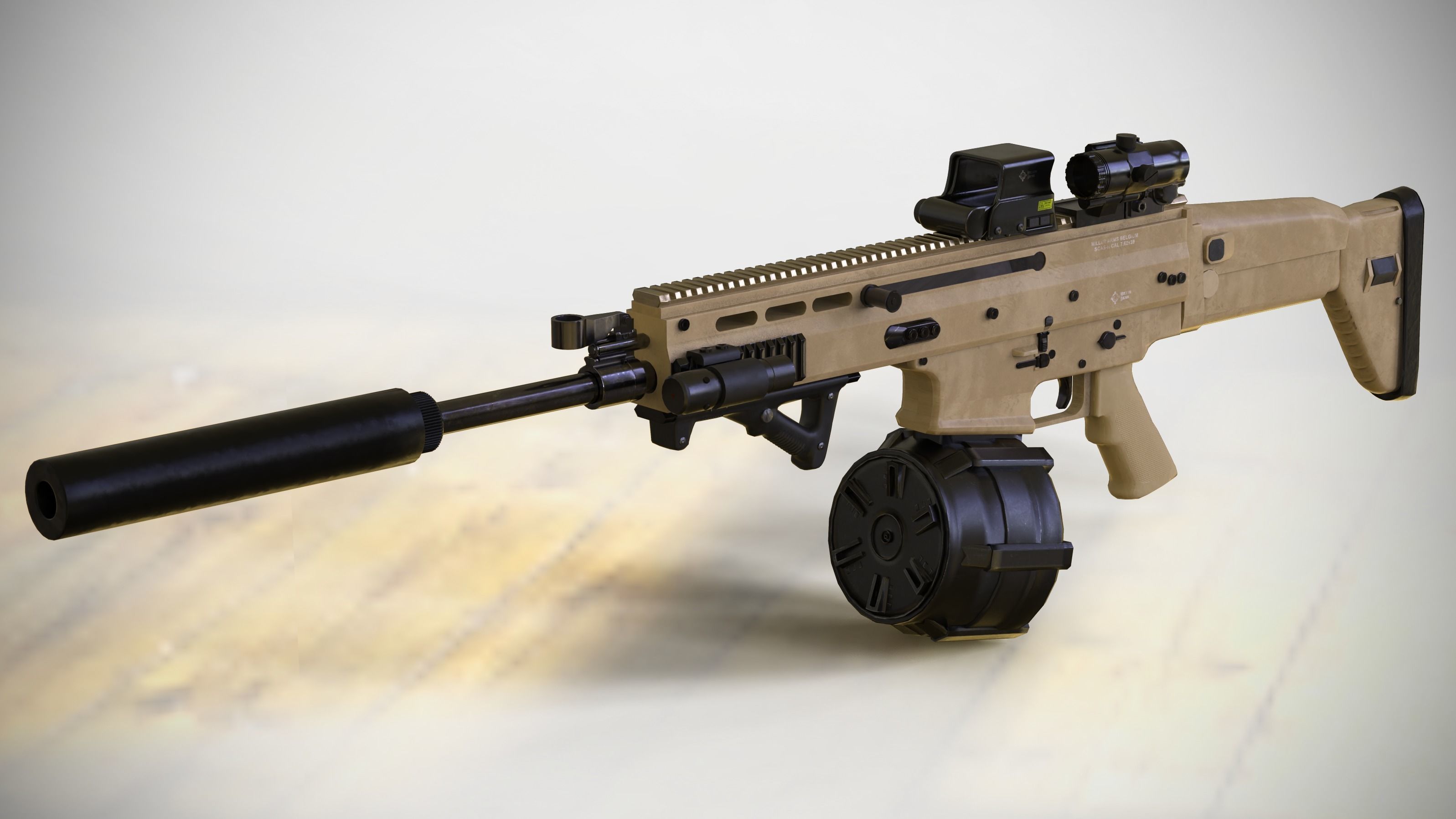 3D model FN SCAR - H - LMG - With Attachments - Highly Detailed - PBR ...