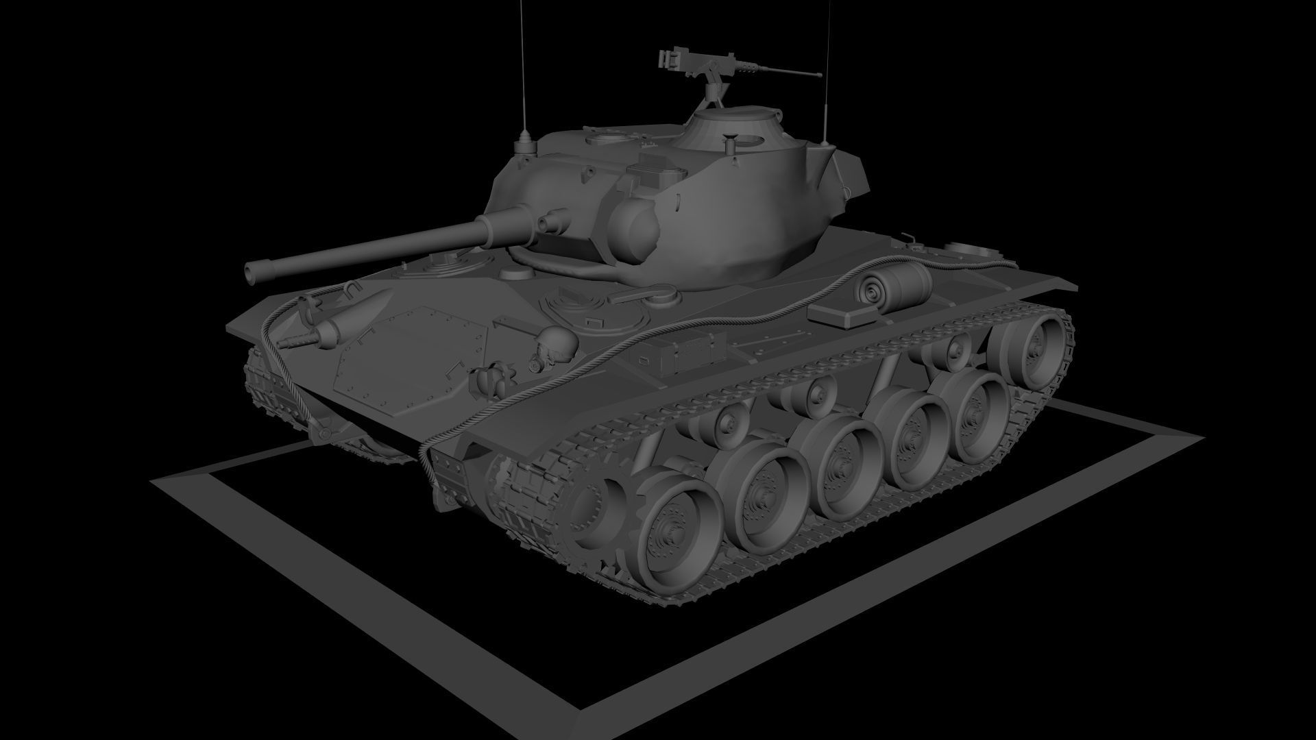 M24-Chaffee 3D model animated | CGTrader