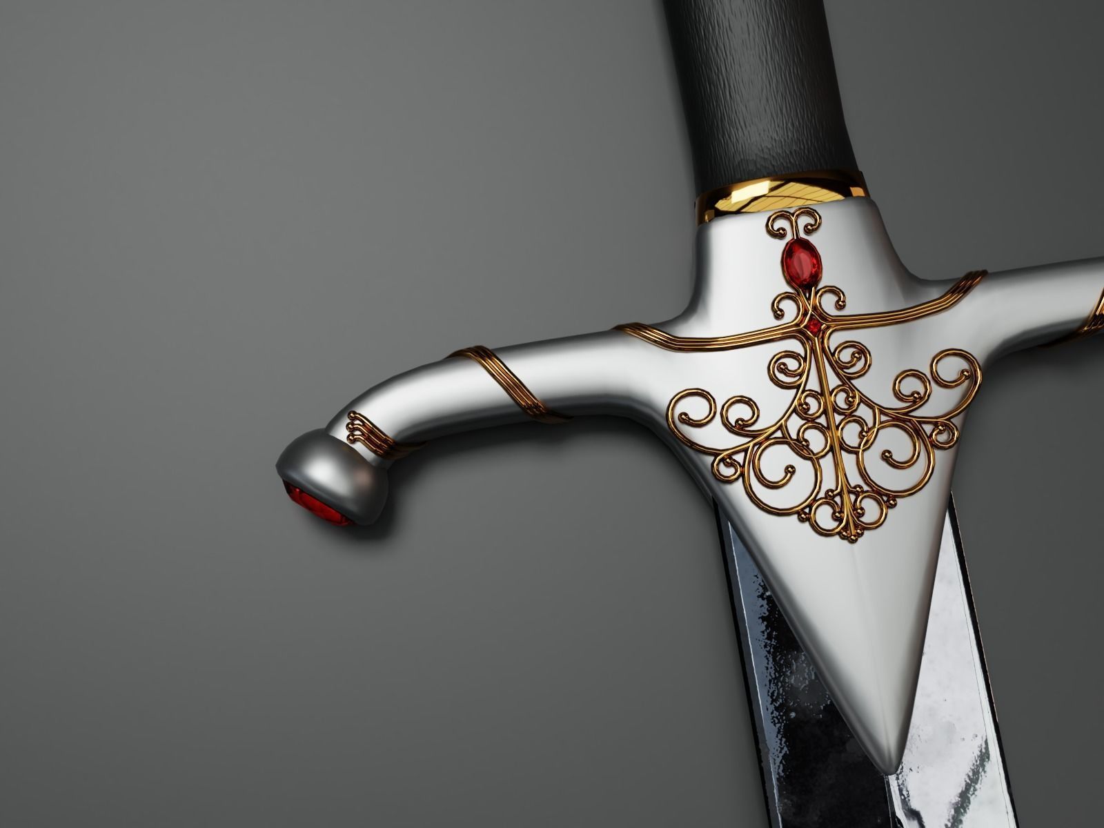 The Red Gem Sword 3D model | CGTrader