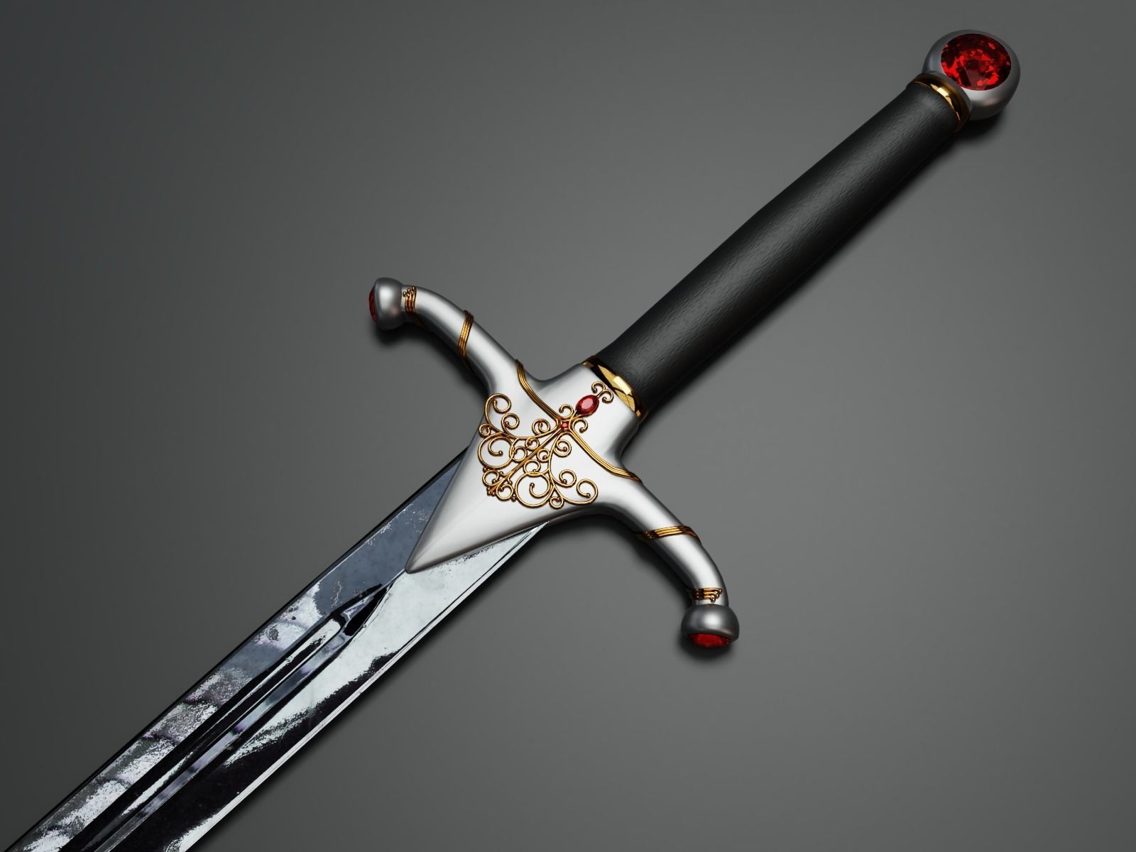 The Red Gem Sword 3D model | CGTrader