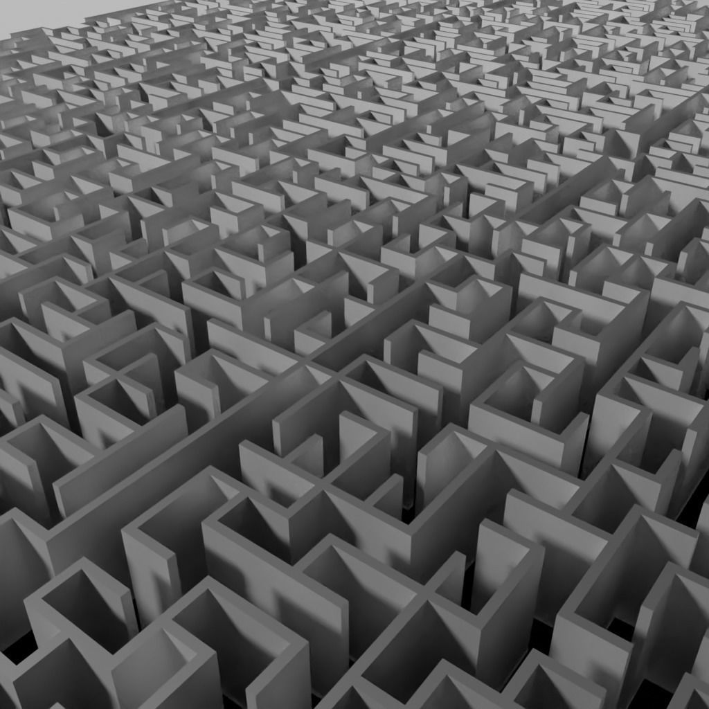 3D model Low Poly Labyrinth colorful squares in maze VR / AR / low-poly ...
