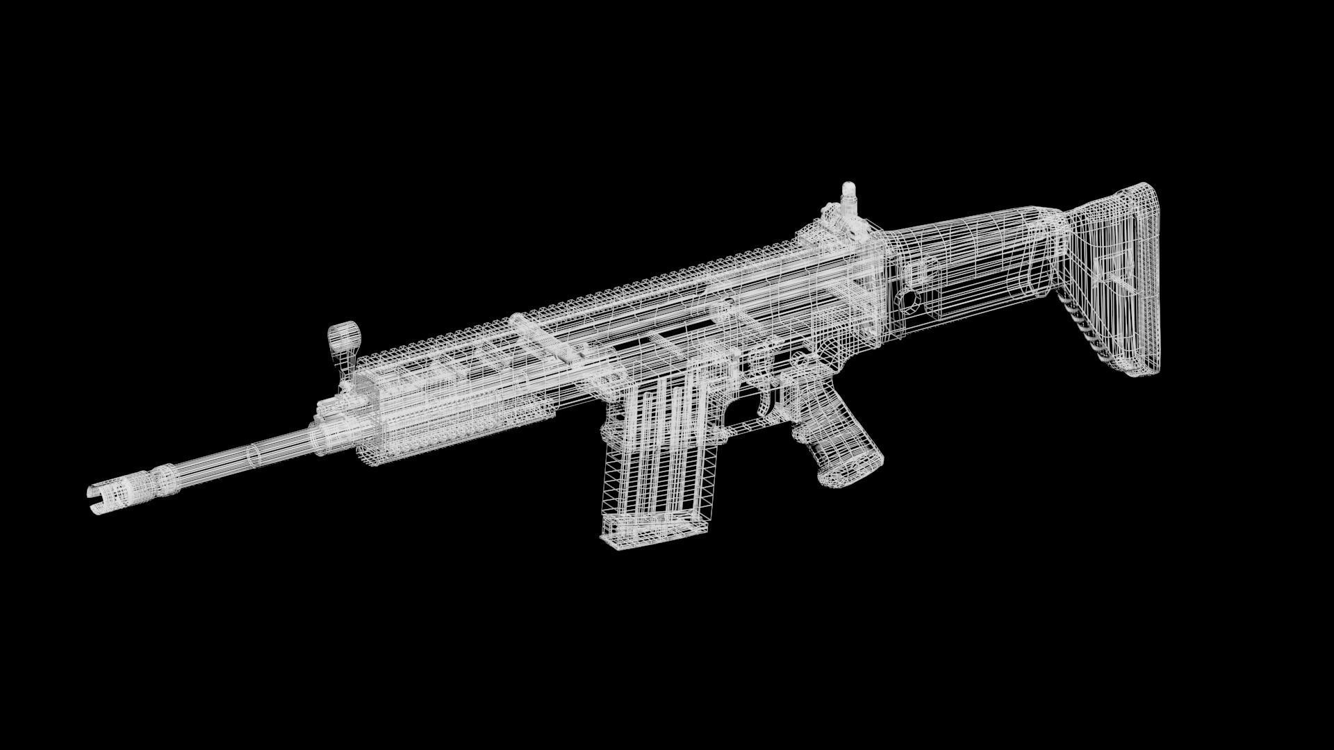 3D model FN SCAR - H - MK 17 - Highly Detailed - PBR - 3D Model VR / AR ...
