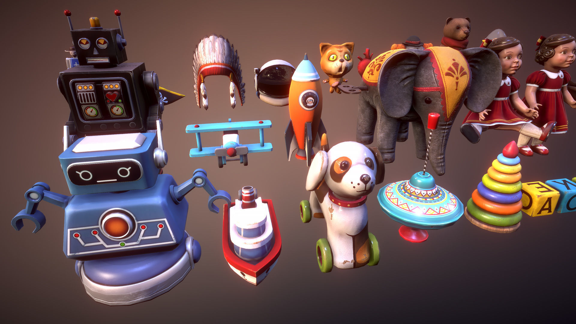 3D model Toys pack VR / AR / low-poly | CGTrader
