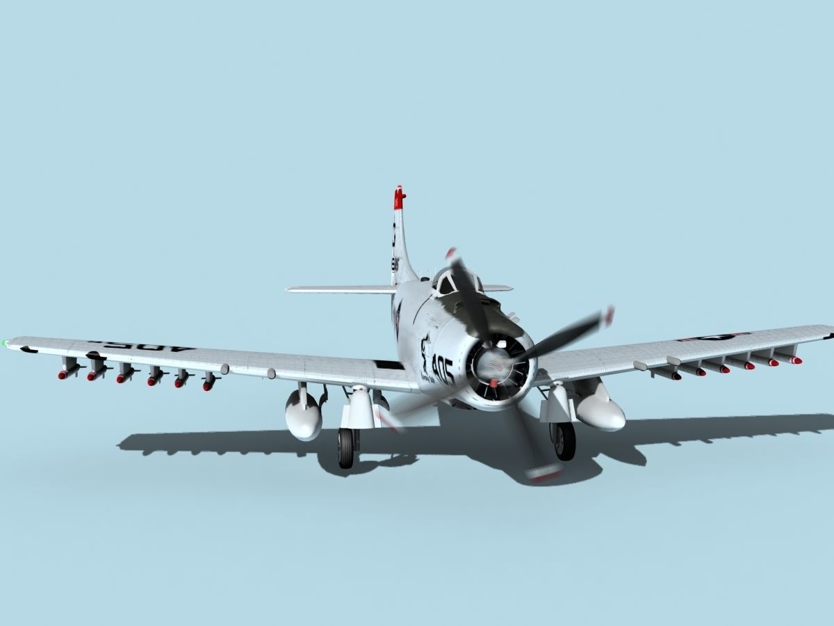 Douglas A-1H Skyraider V21 USMC 3D model animated rigged | CGTrader