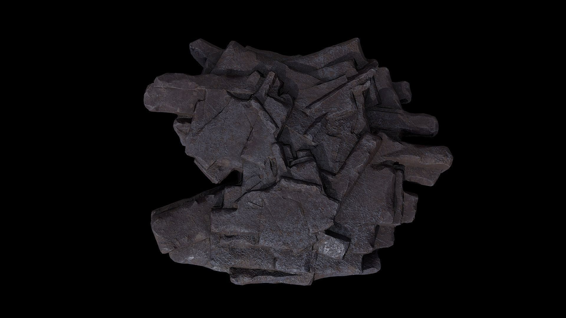 3D model Low poly sci fi flat rock plateau environment asset VR / AR ...