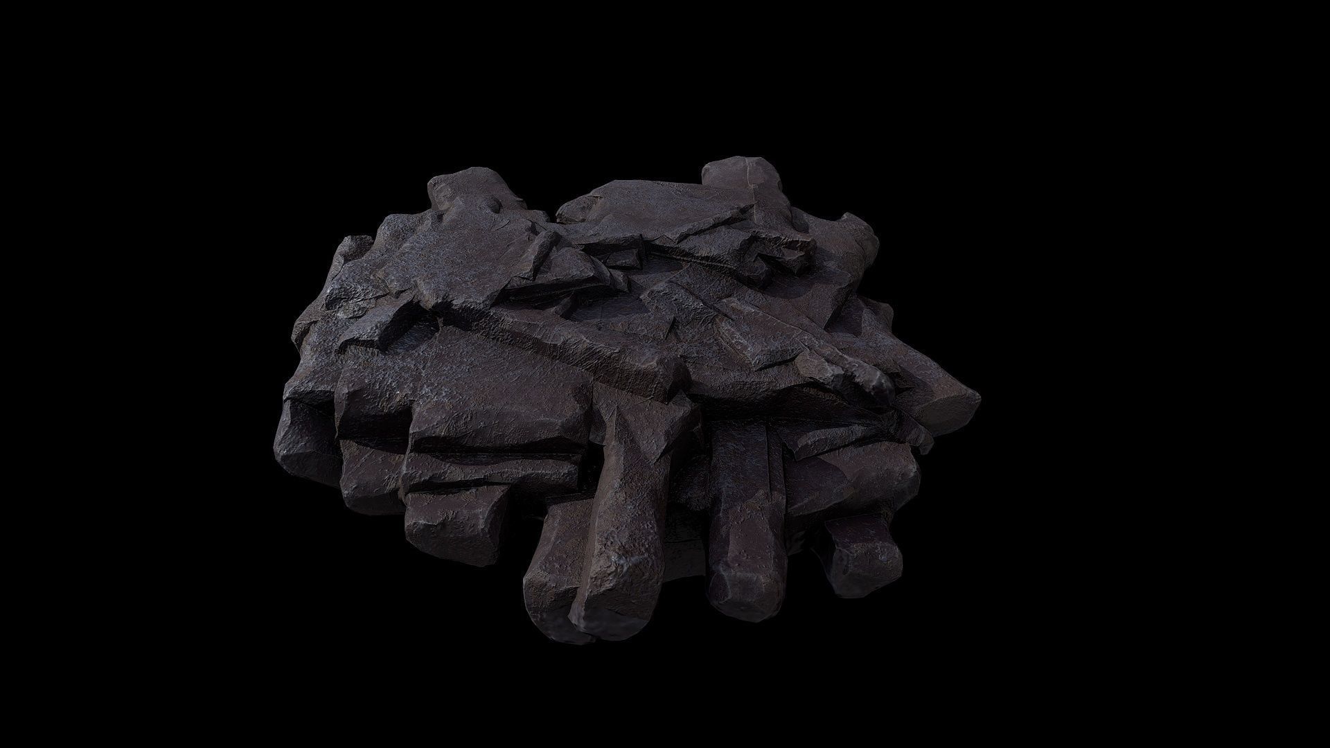 3D model Low poly sci fi flat rock plateau environment asset VR / AR ...