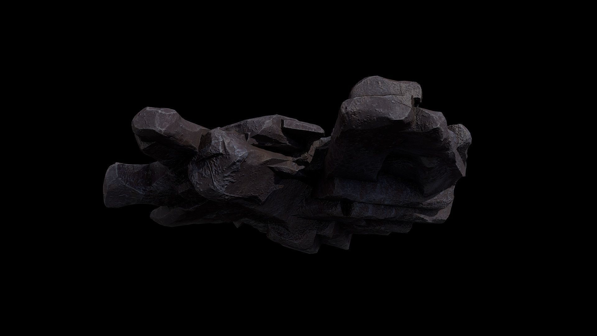 3D model Low poly sci fi flat rock plateau environment asset VR / AR ...
