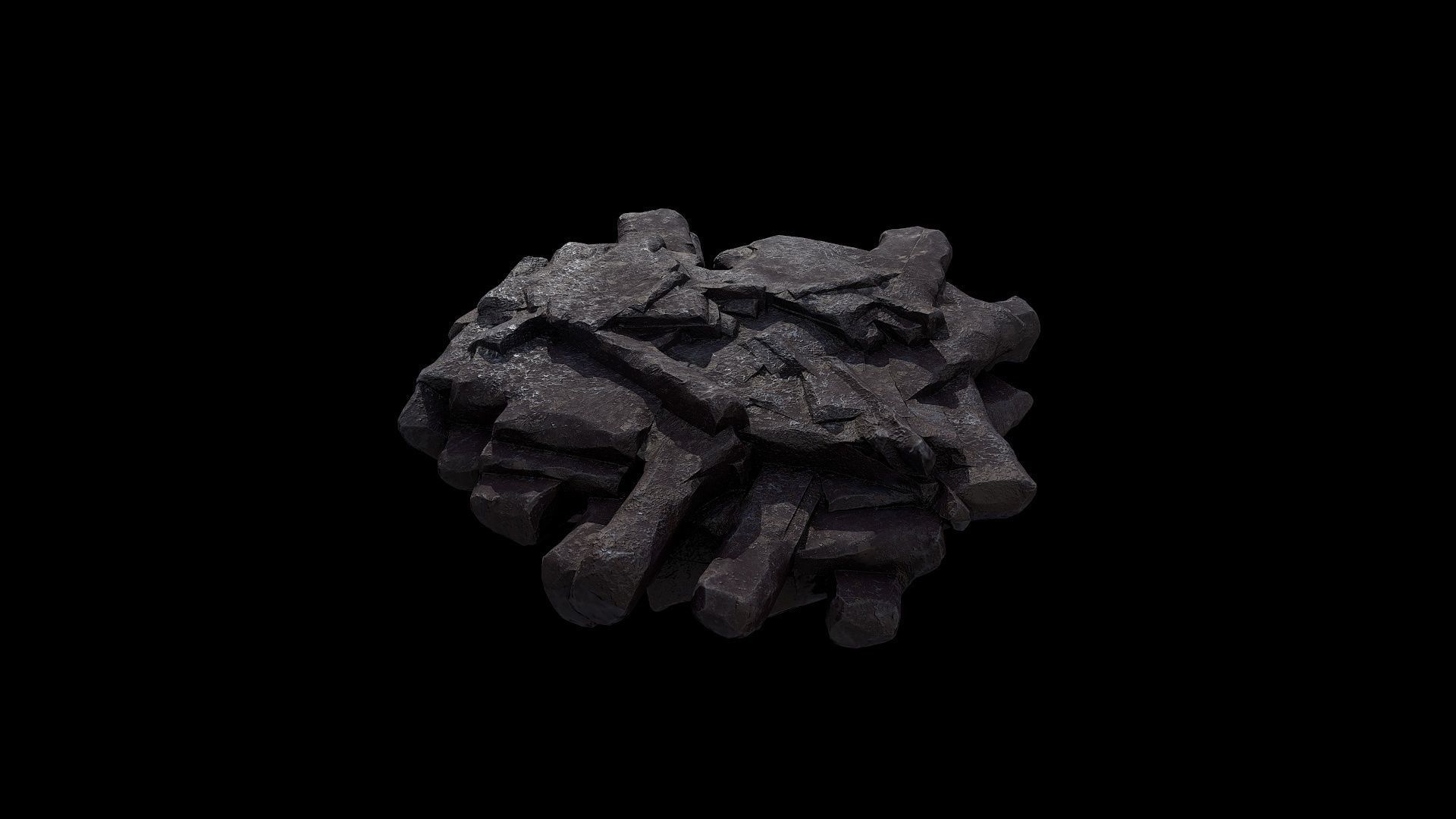 3D model Low poly sci fi flat rock plateau environment asset VR / AR ...