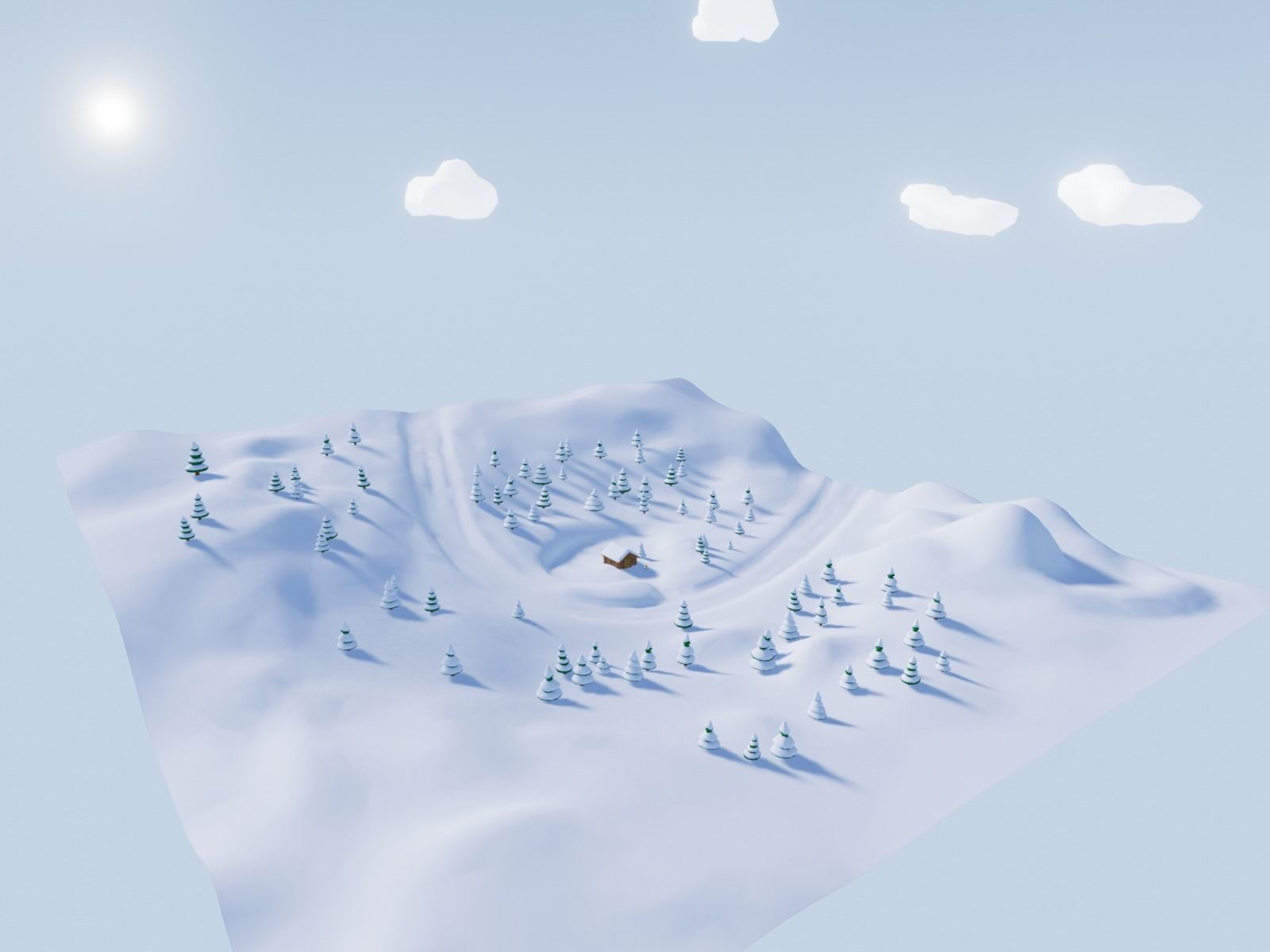 christmas winter house low poly free VR / AR / low-poly 3D model | CGTrader