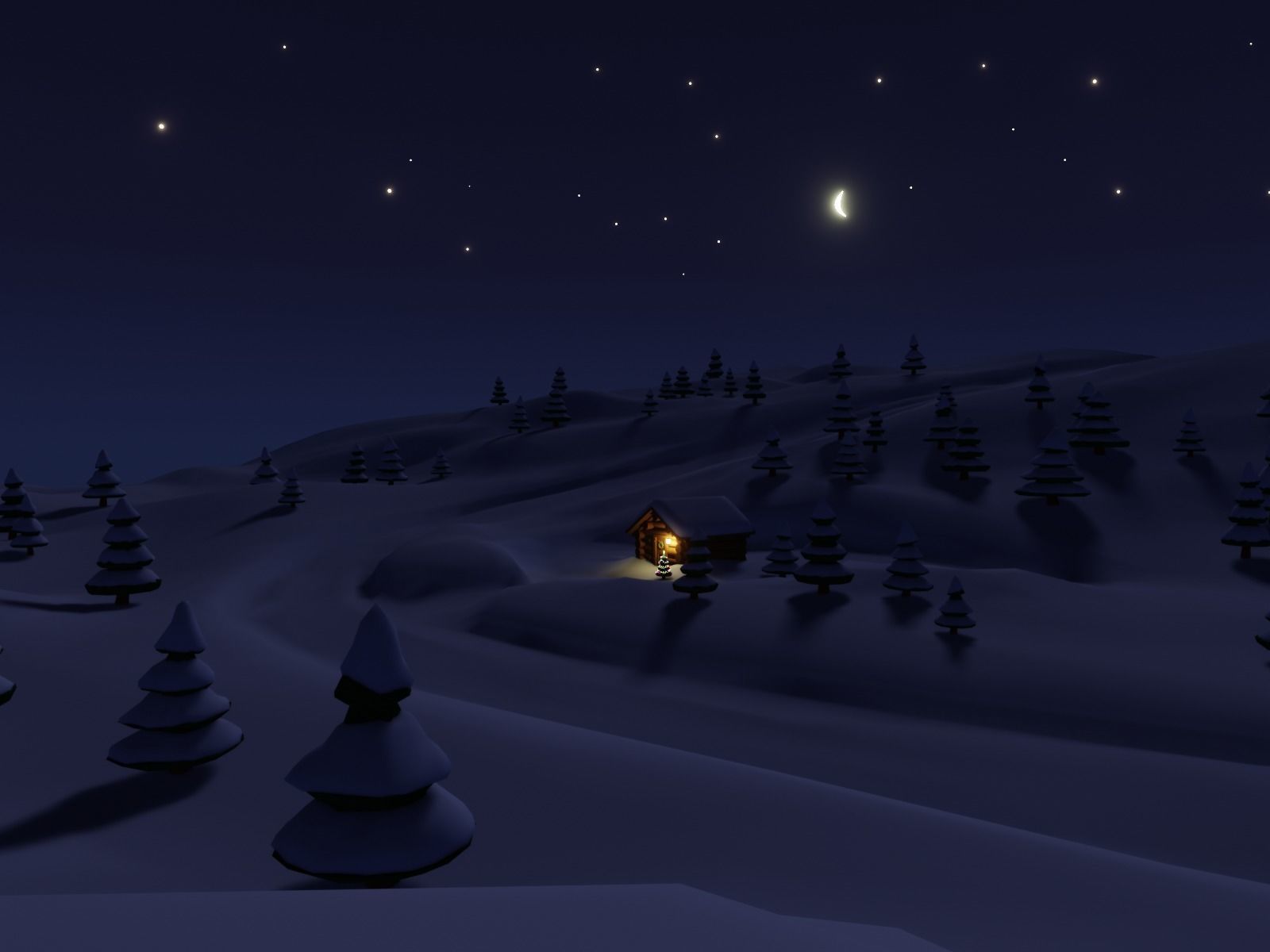 christmas winter house low poly free VR / AR / low-poly 3D model | CGTrader