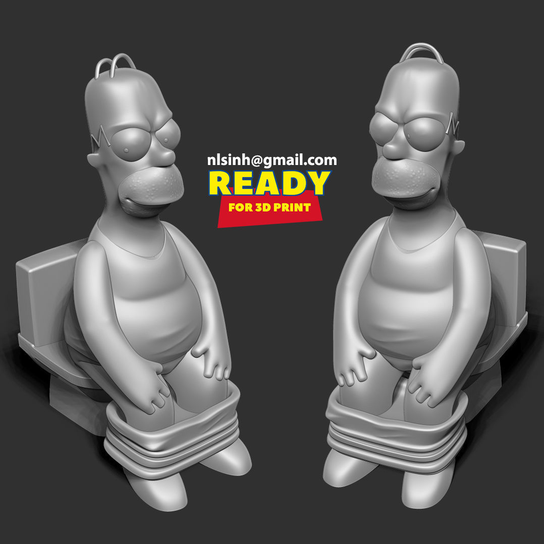 Homer with a relaxing moment free 3D model 3D printable | CGTrader