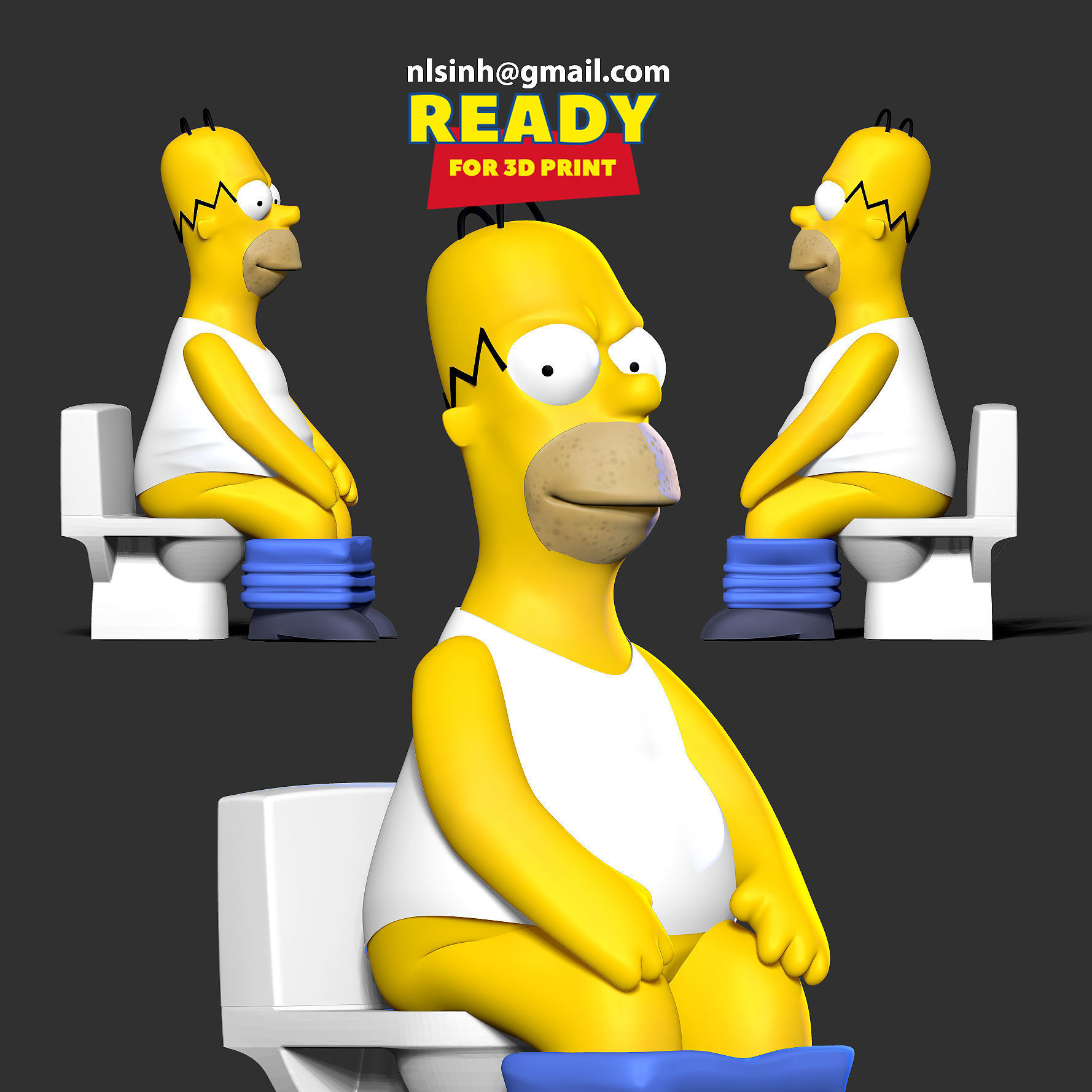 Homer with a relaxing moment free 3D model 3D printable | CGTrader