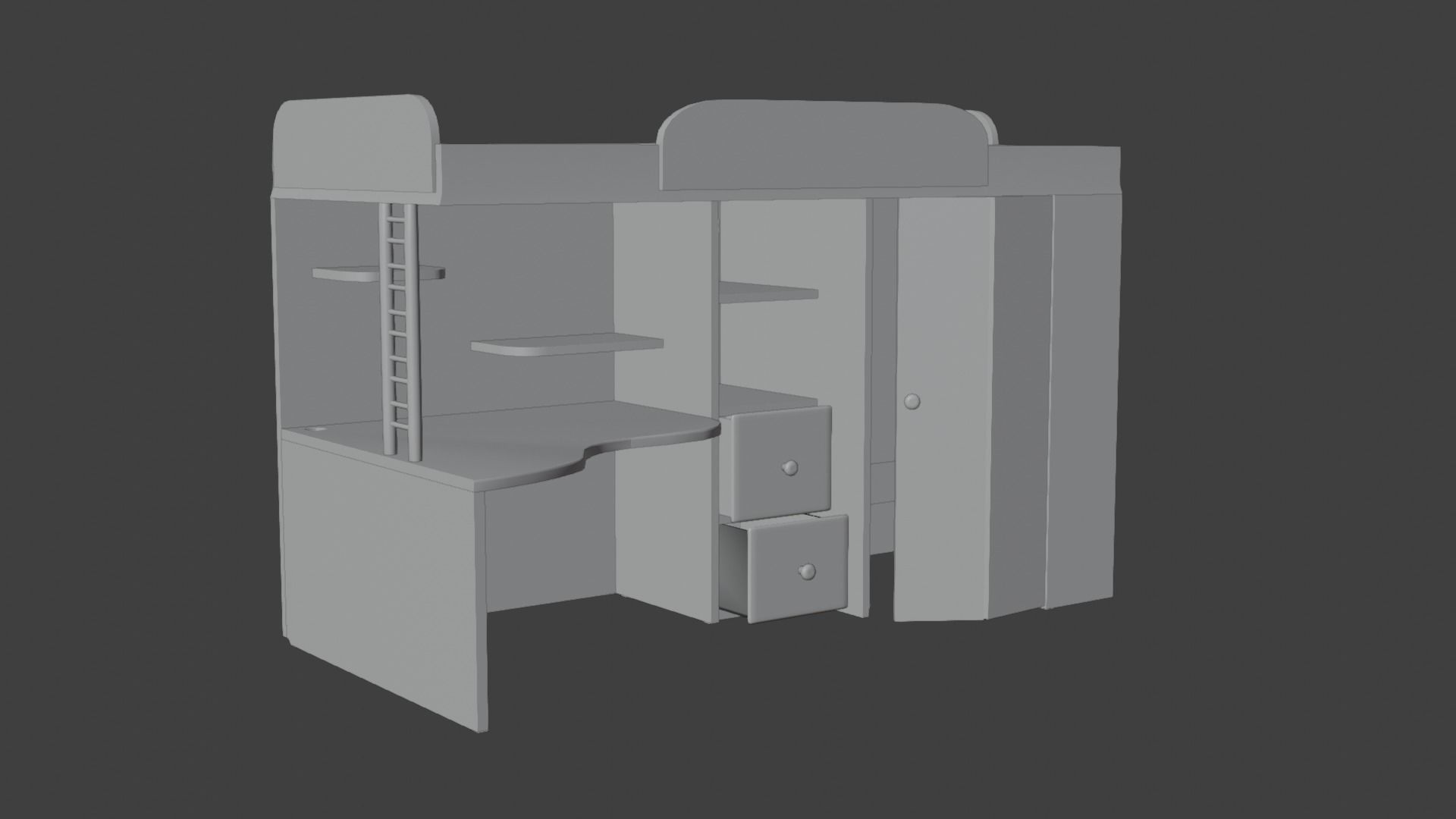 computer desk - bunk bed 3D model | CGTrader