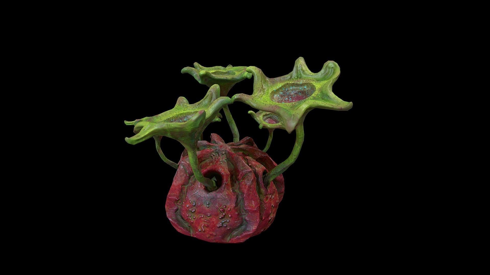 3D model Low poly alien plant environment asset VR / AR / low-poly ...