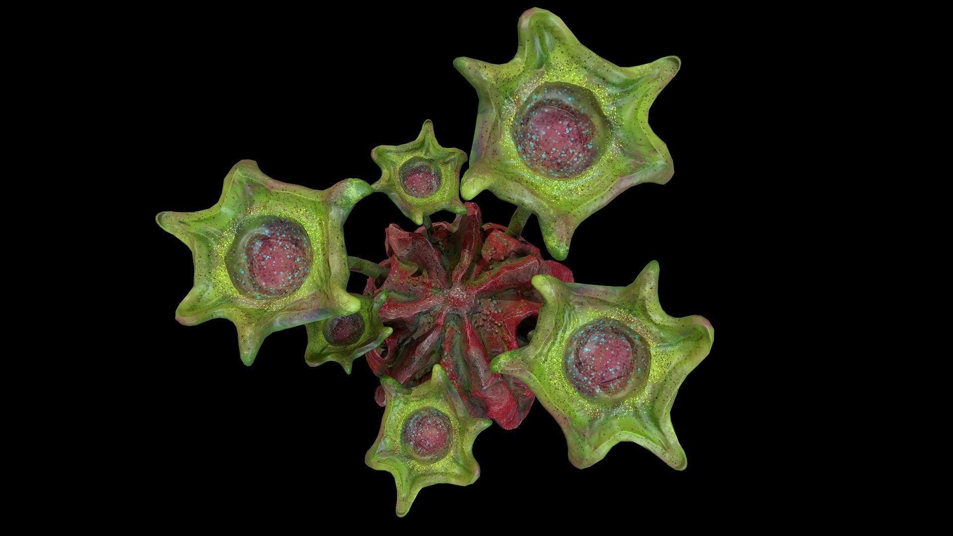 3D model Low poly alien plant environment asset VR / AR / low-poly ...