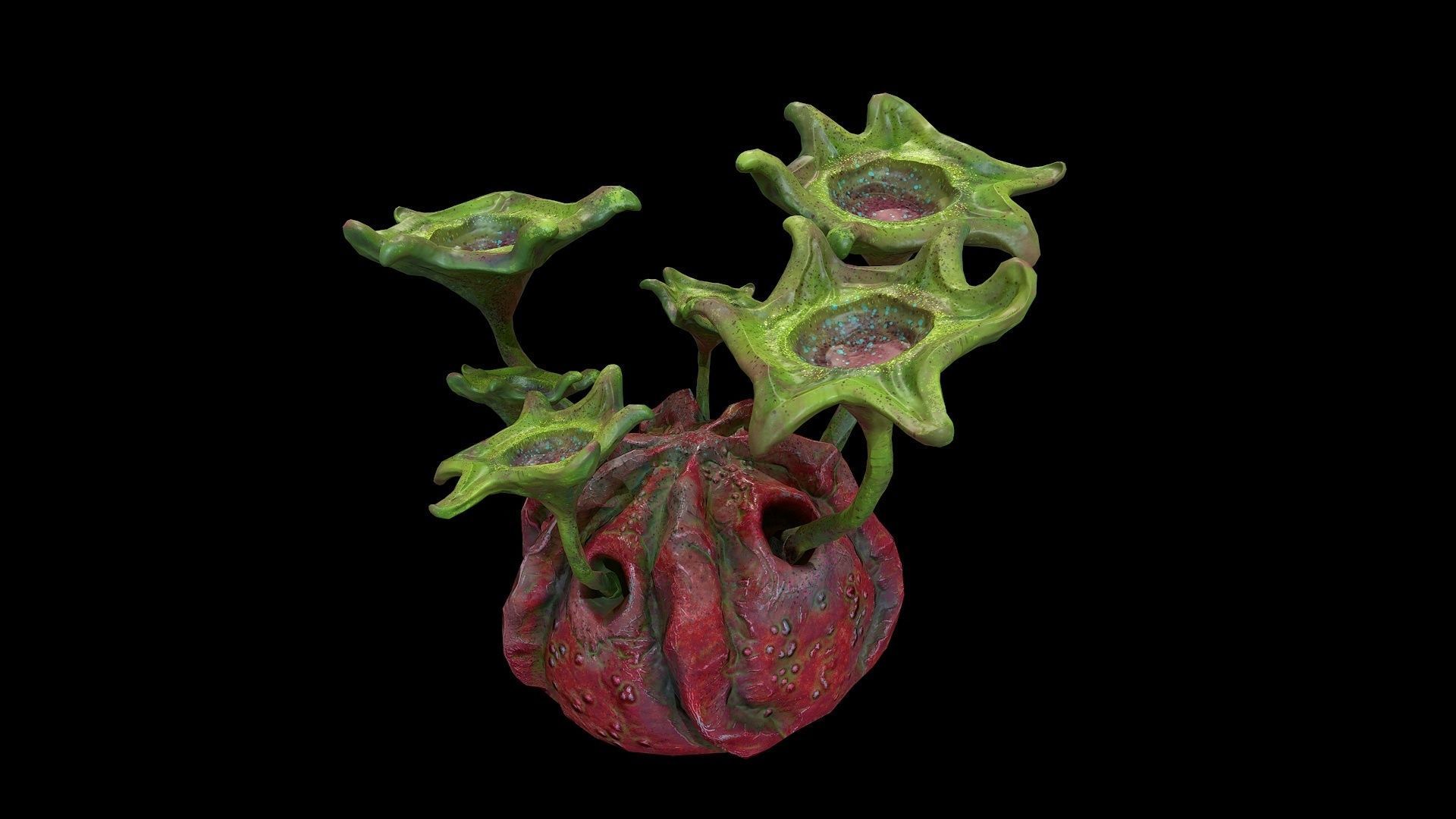 3D model Low poly alien plant environment asset VR / AR / low-poly ...