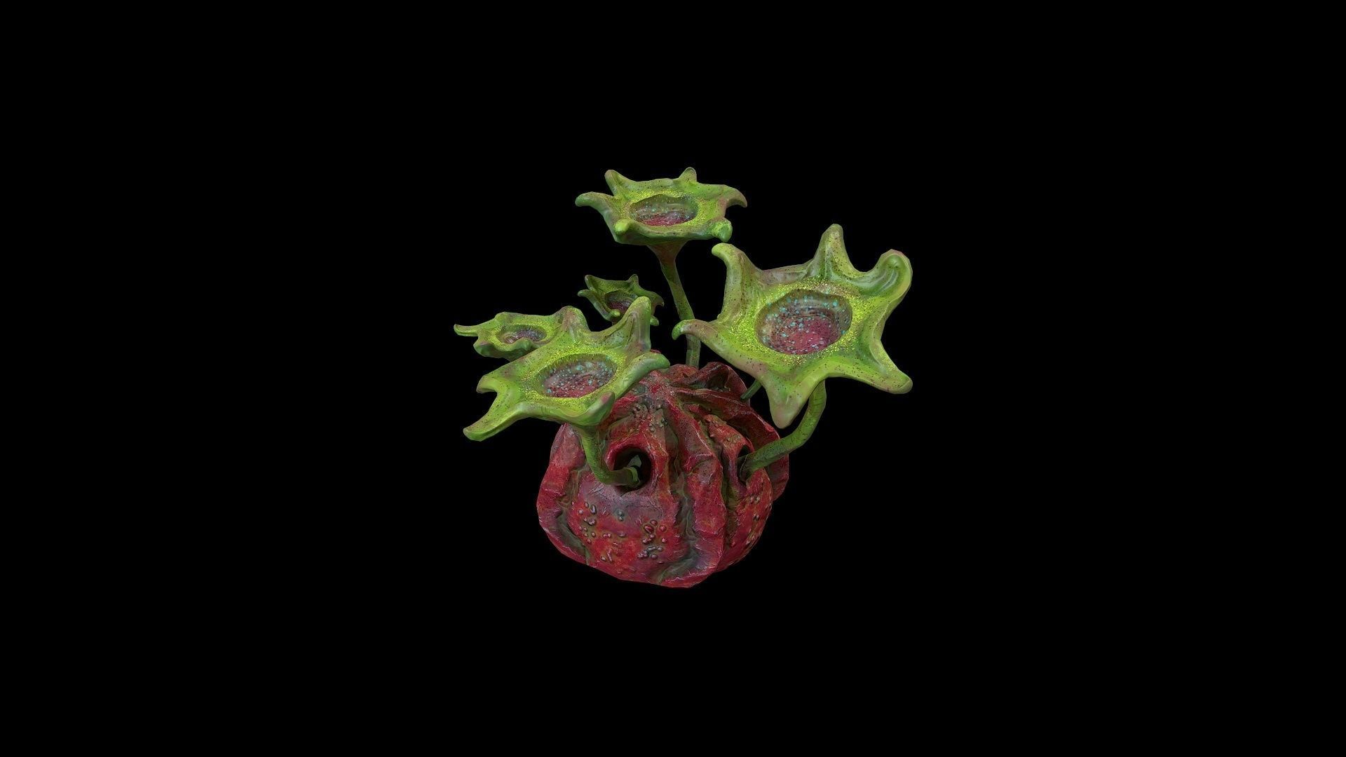 3D model Low poly alien plant environment asset VR / AR / low-poly ...