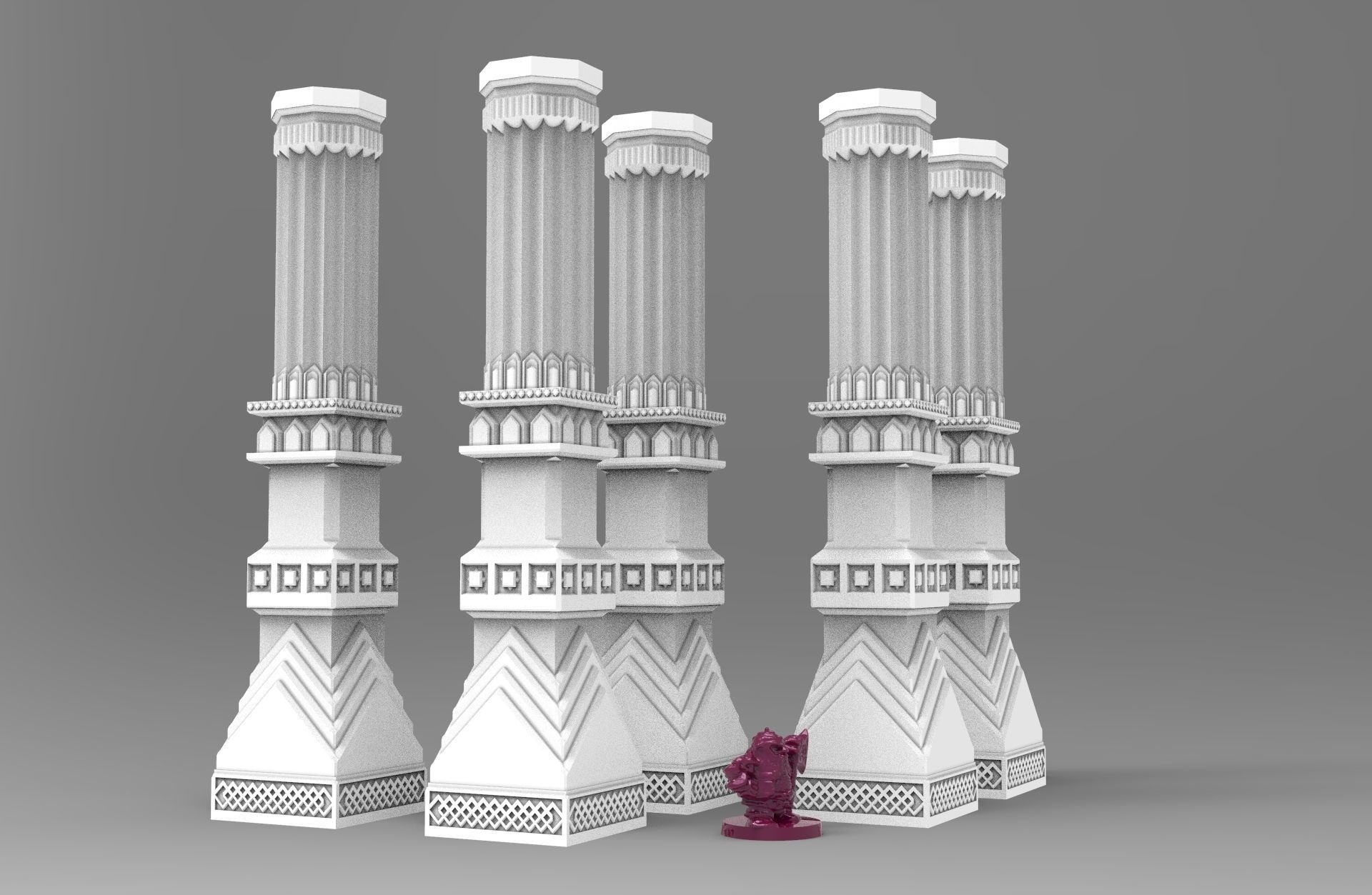 3D printable pillar and assorted bases for dwarf mine 3D model 3D ...