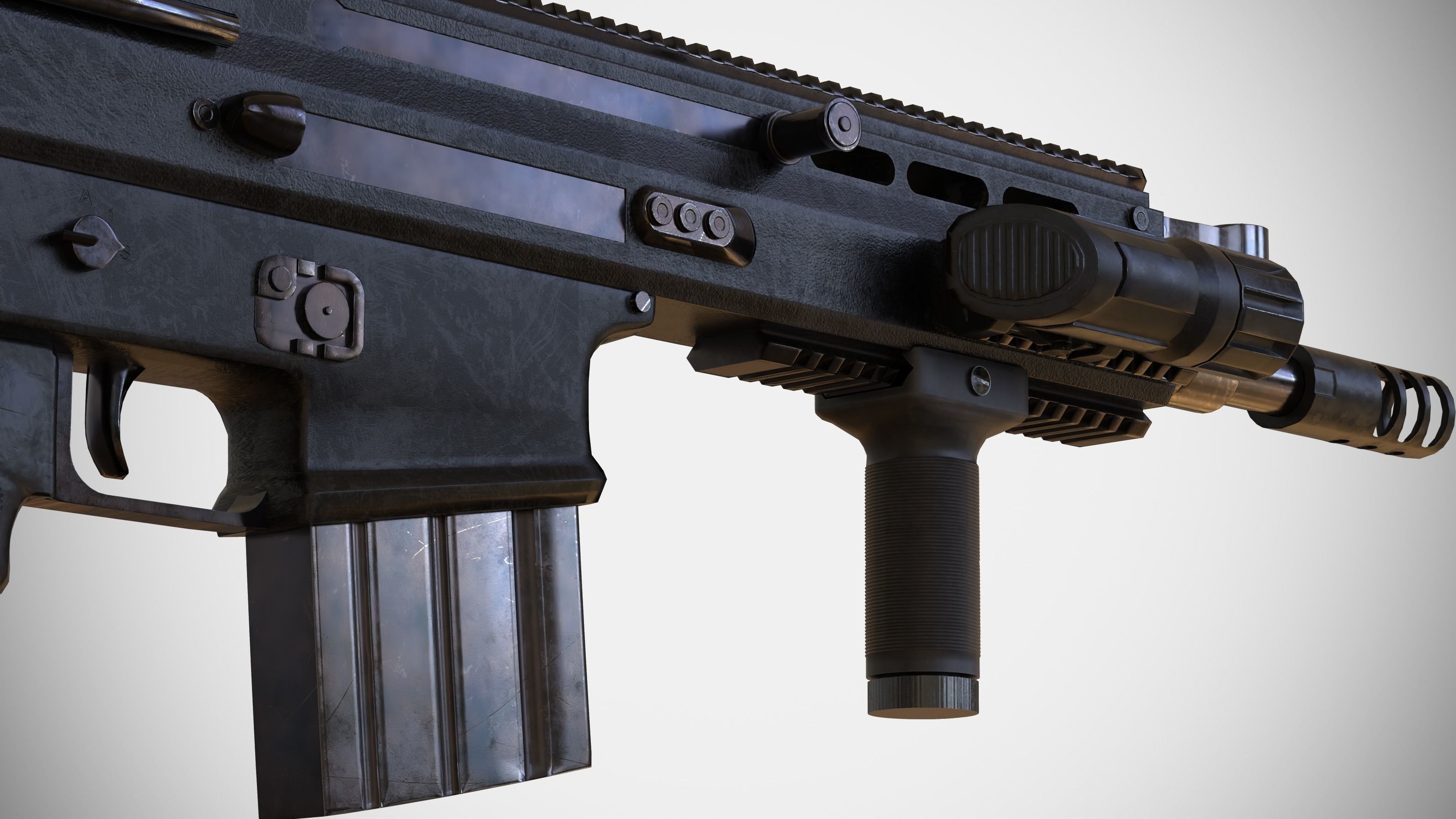 3D model FN SCAR - H - QCB - With Attachments - Highly Detailed - PBR ...