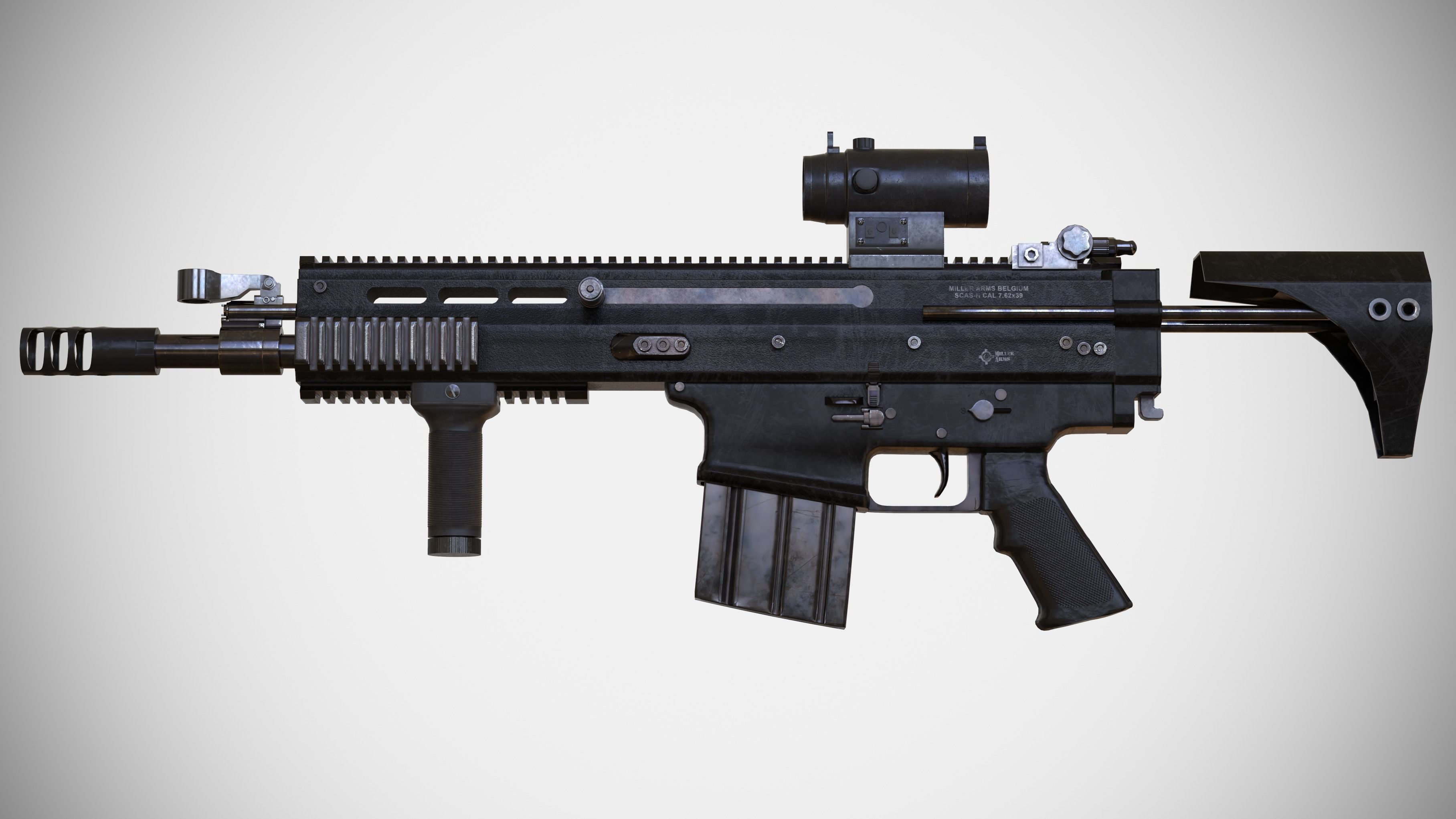 3D model FN SCAR - H - QCB - With Attachments - Highly Detailed - PBR ...